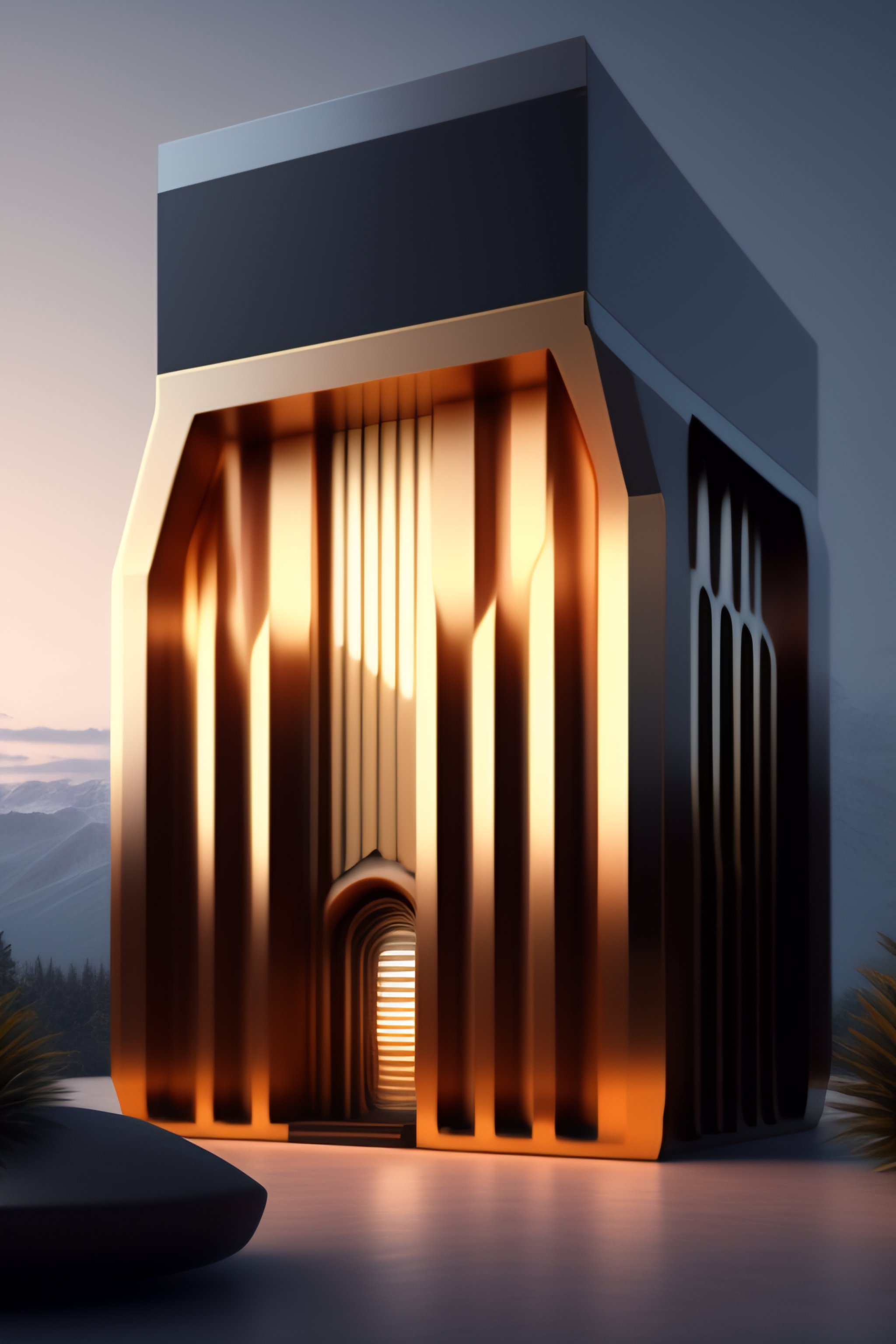 Lexica - Create an image of a futuristic synagogue with a beautiful ...