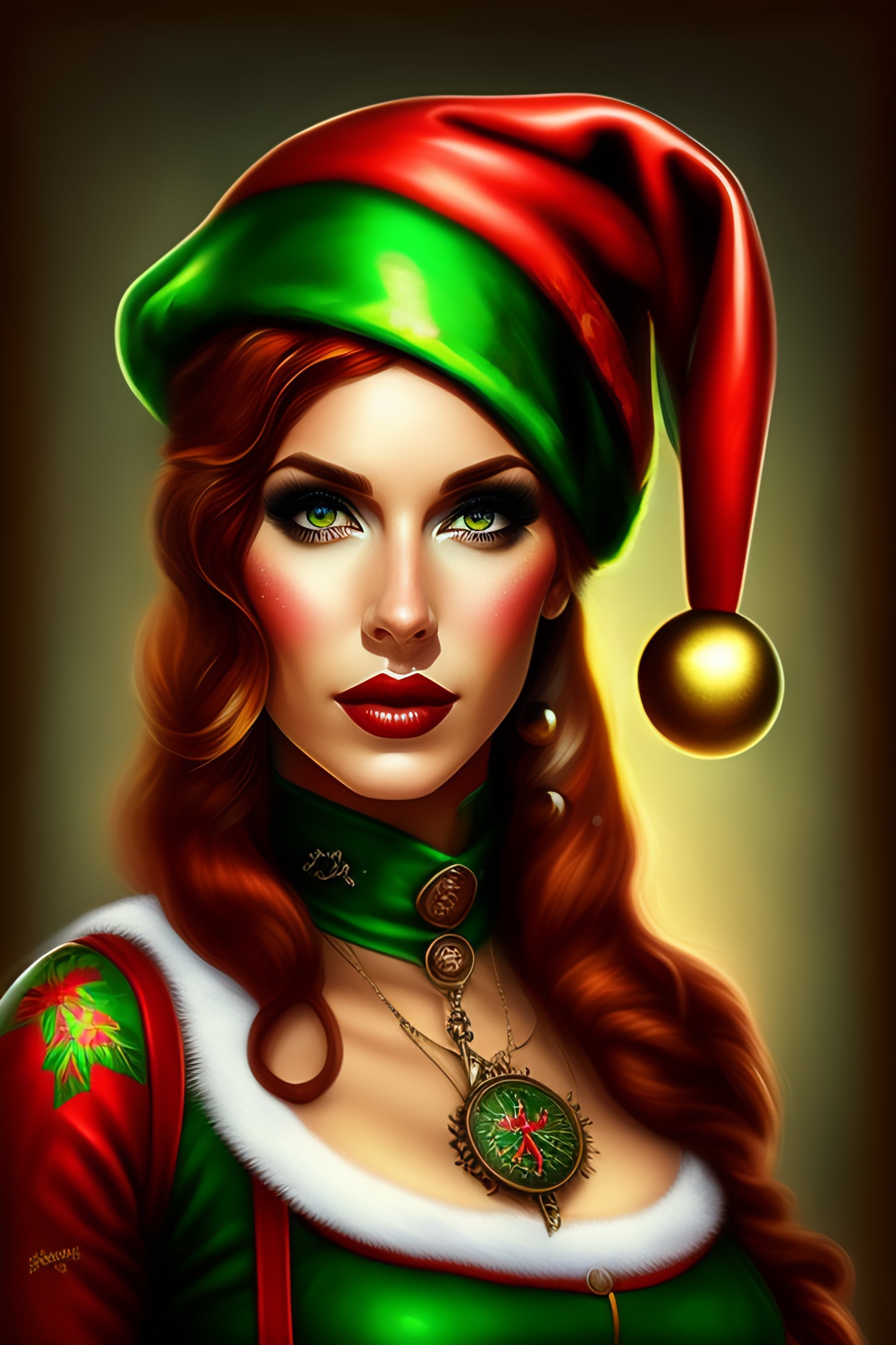 Lexica - Christmas elf, female, tattooed rebel, steam punk, painted ...