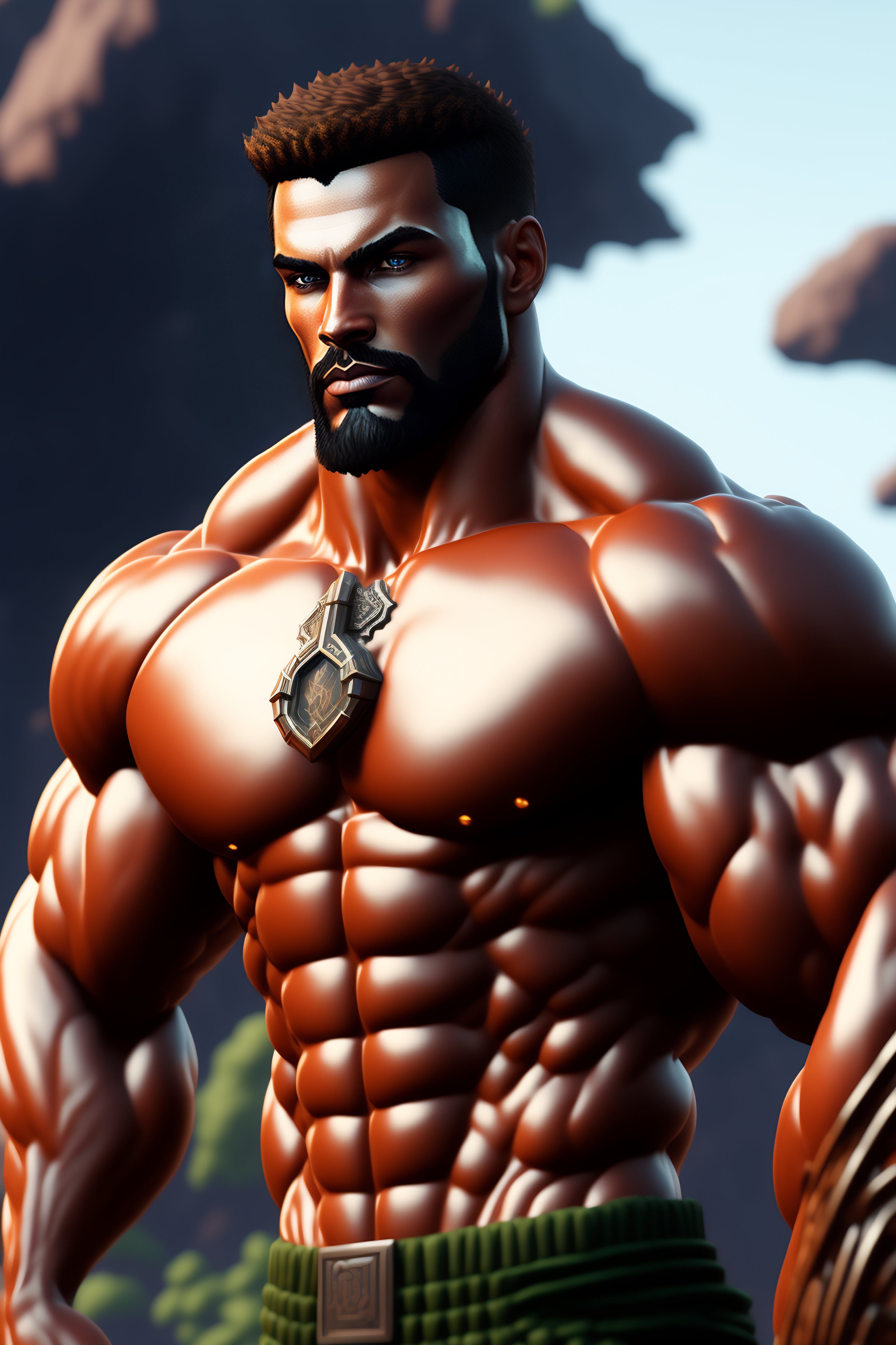 Lexica - Steve (minecraft) a highly detailed illustration, muscular ...