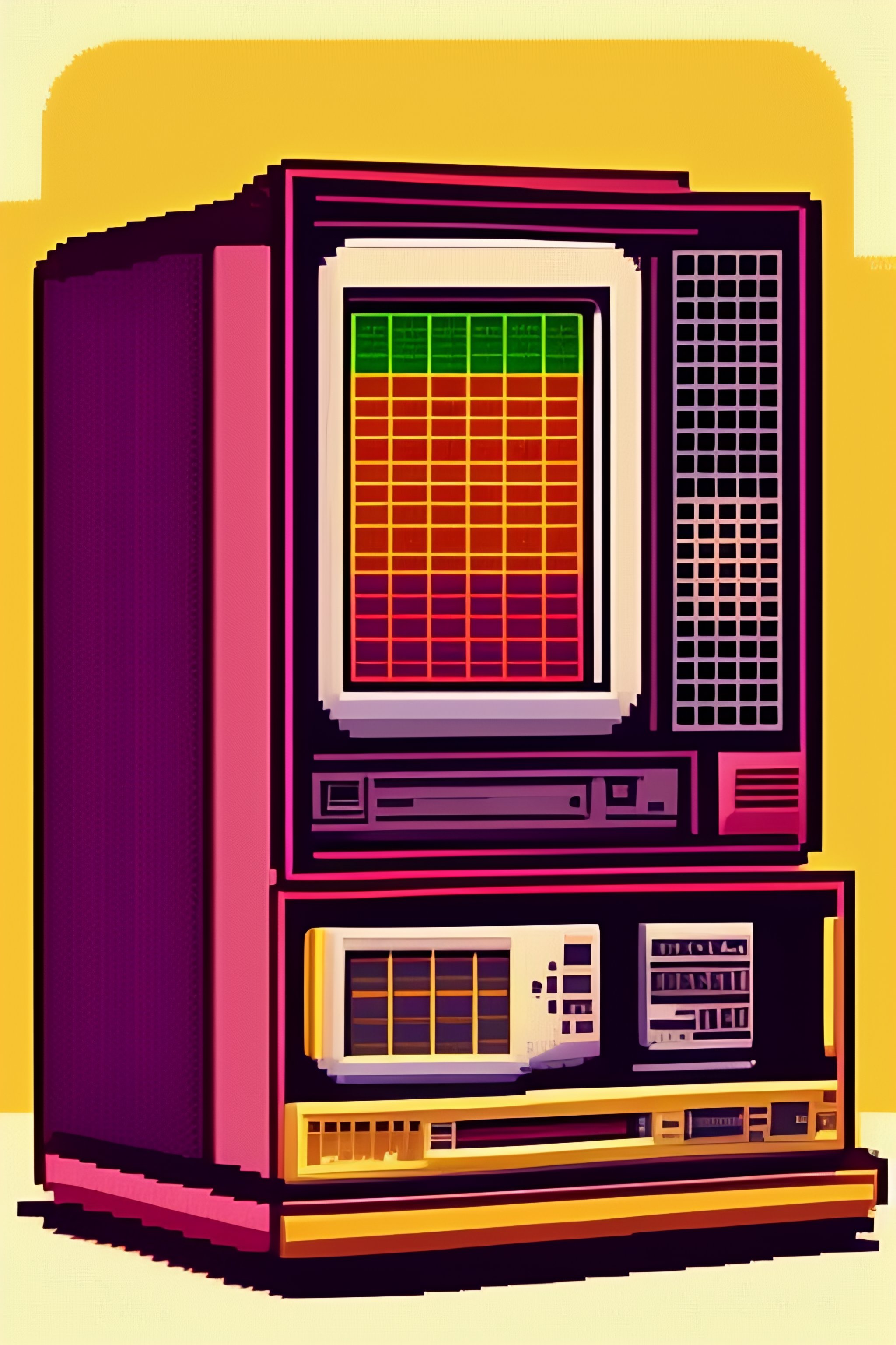 Lexica - A stressed guy behind a retro computer pixel drawing