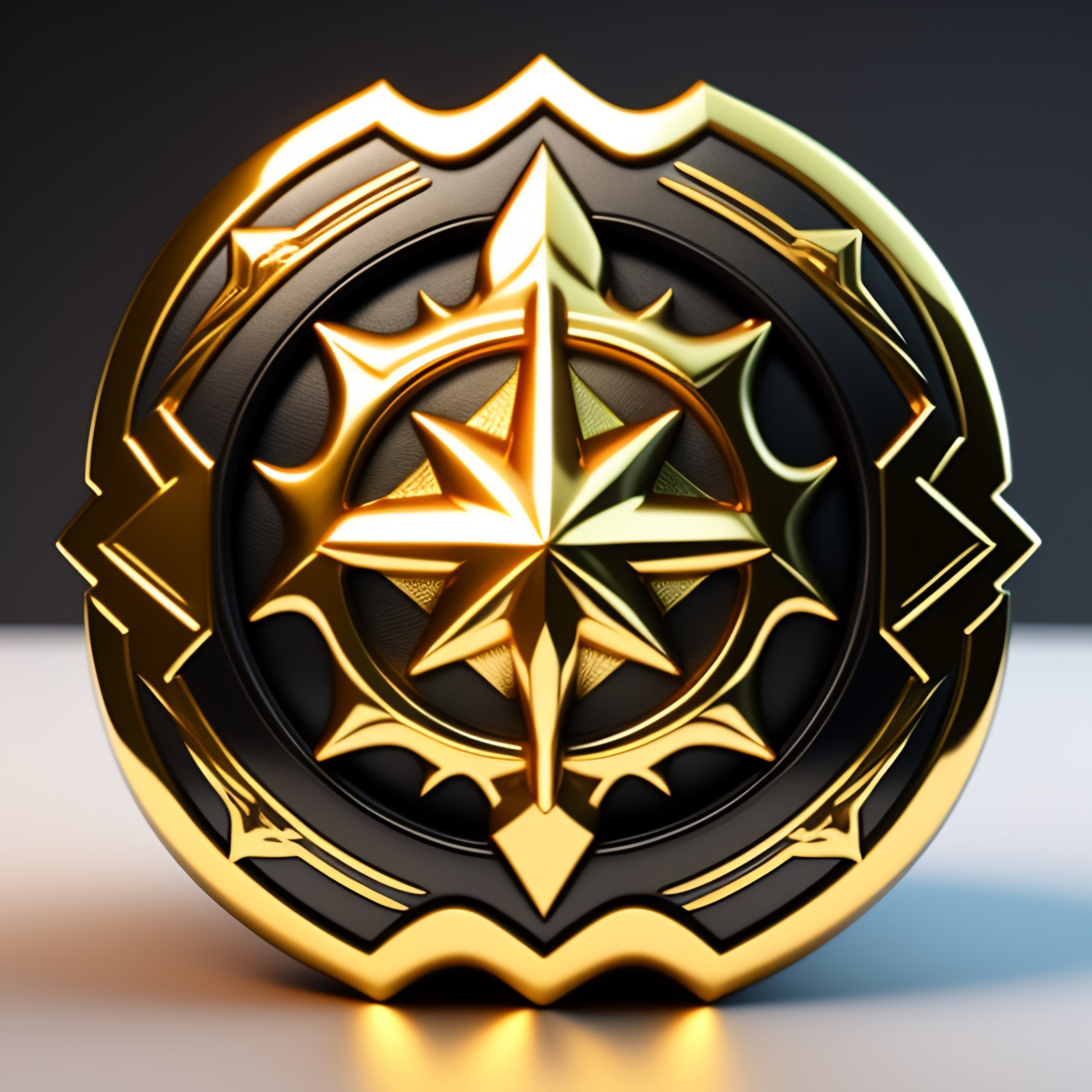 Lexica - Warlord badge made with gold leather and metal, fantasy epic ...