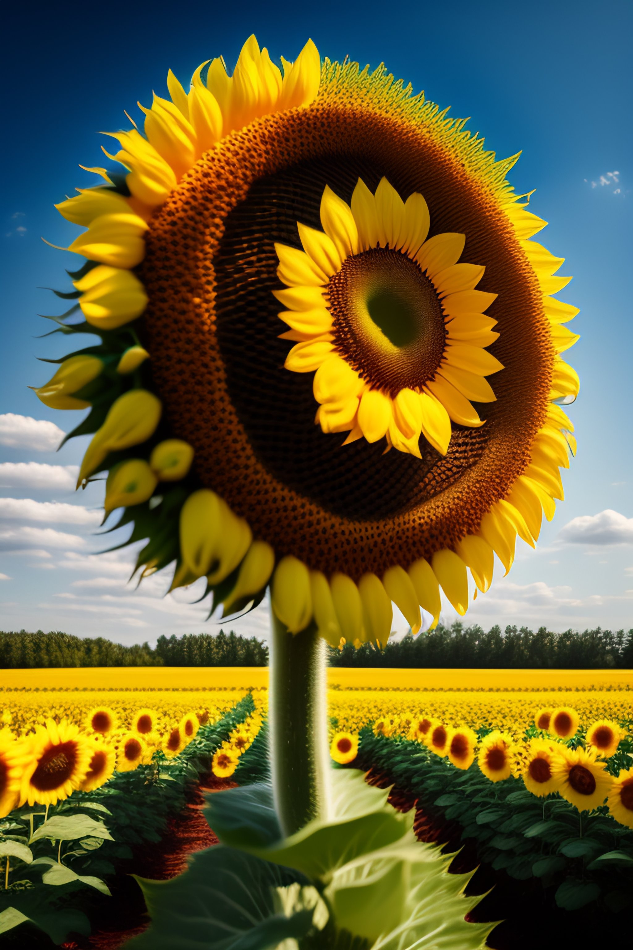 Lexica - An impossible tree made entirely of sunflowers