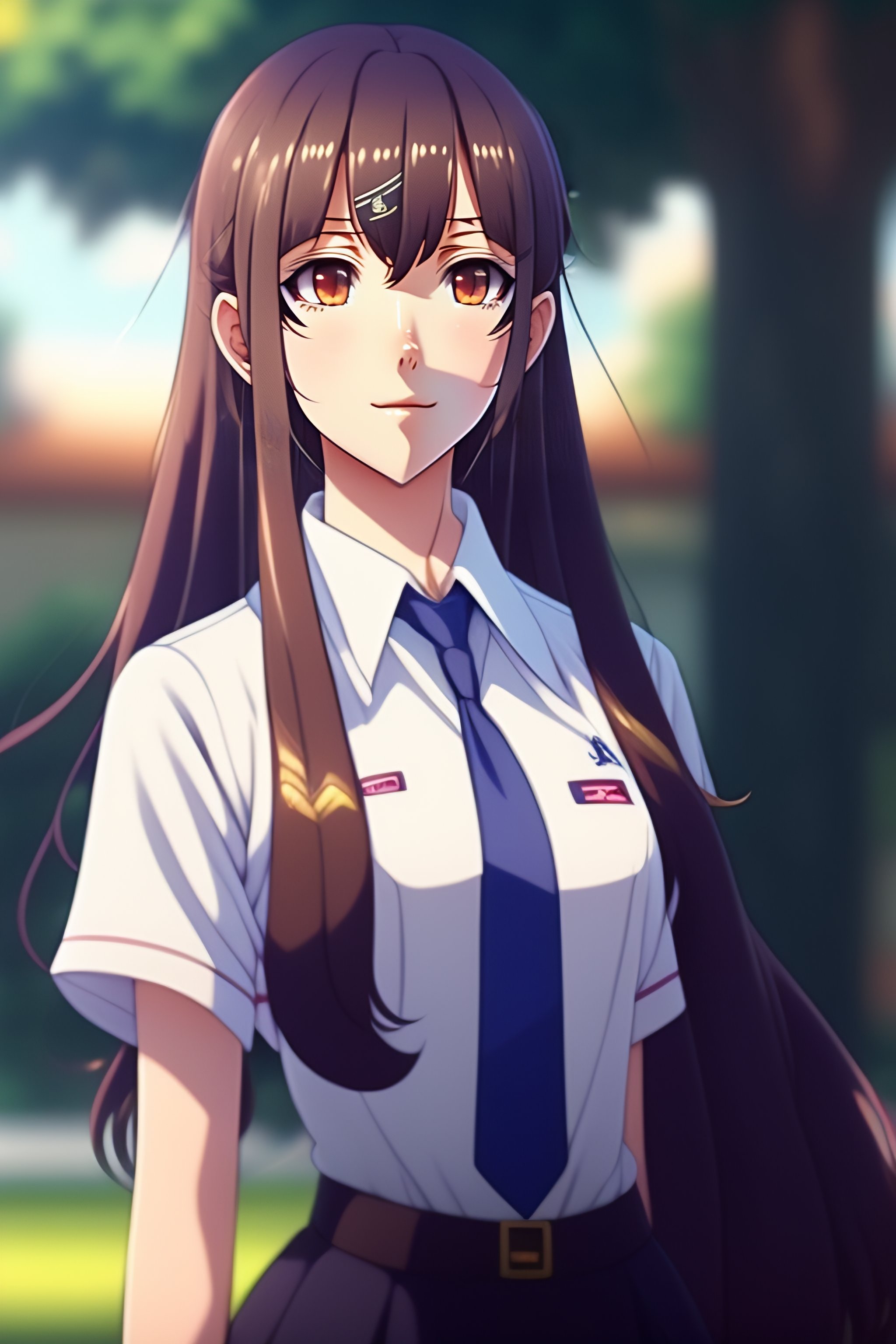 Lexica - A beautiful girl student, wearing a school uniform, with long ...