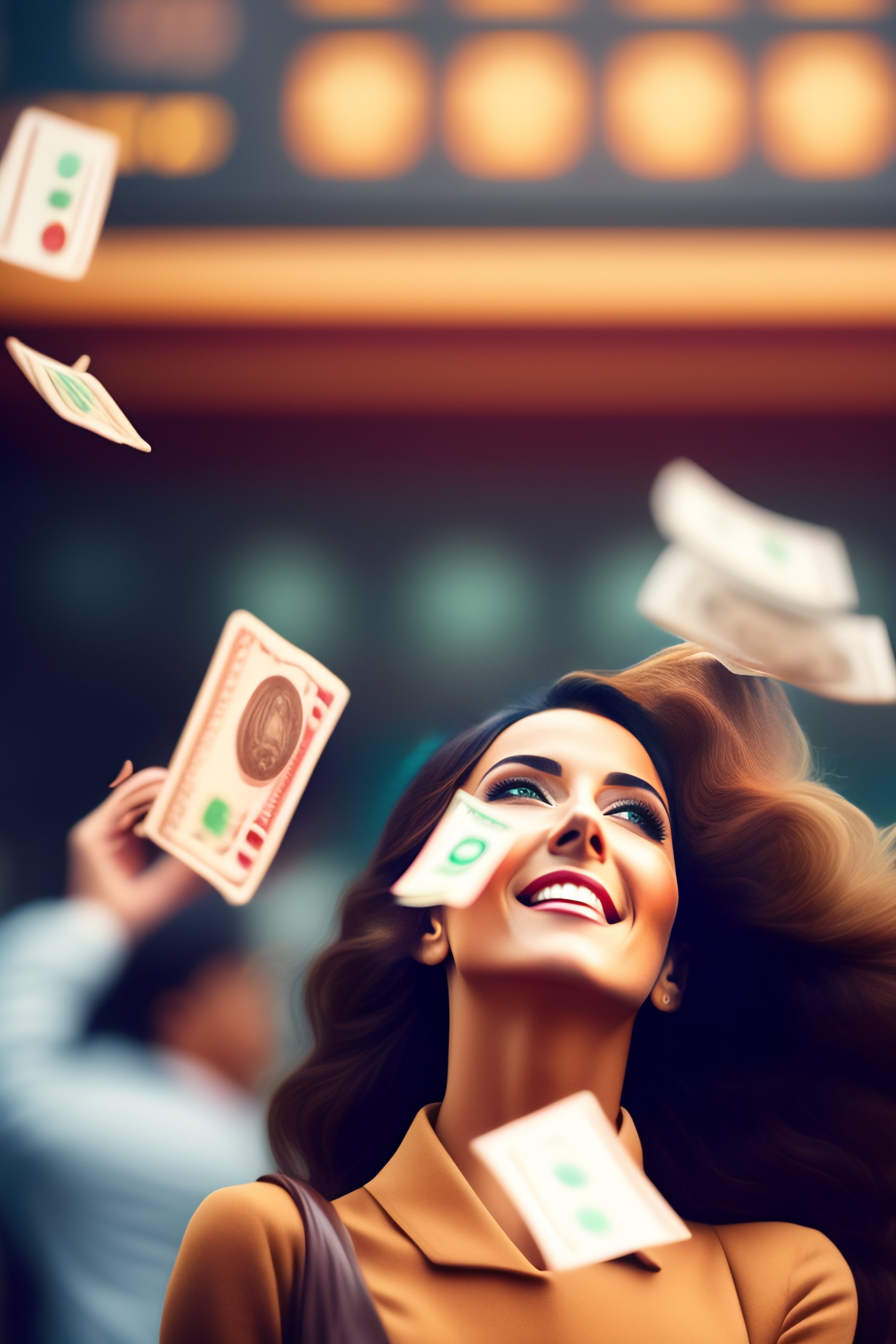 Lexica - Beautiful women throwing cash into the air