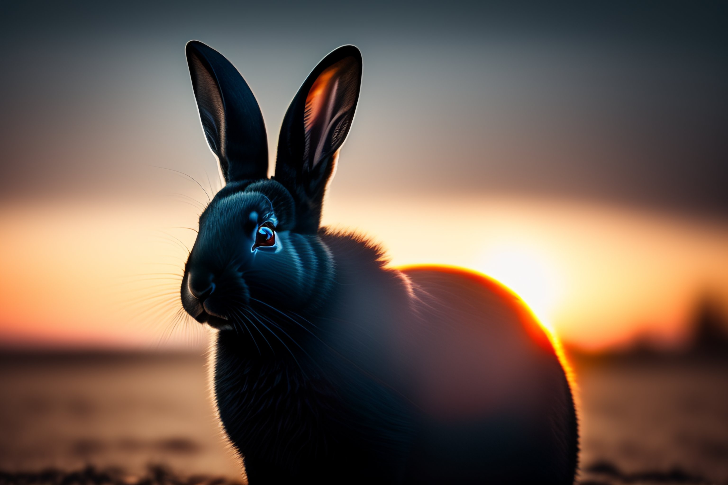 Lexica - Black rabbit with military knife