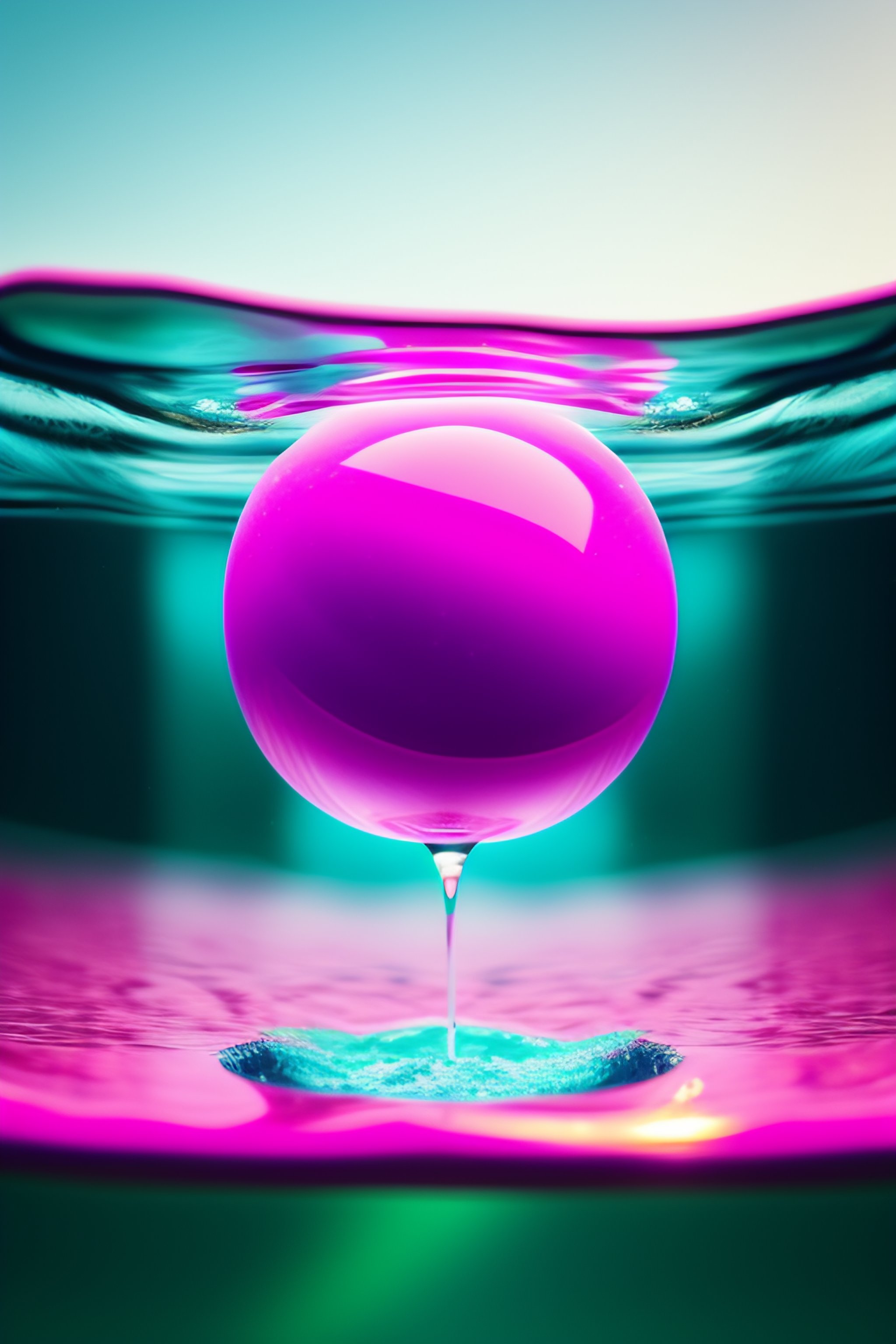 Lexica - Pink iphone floating on top of a pool