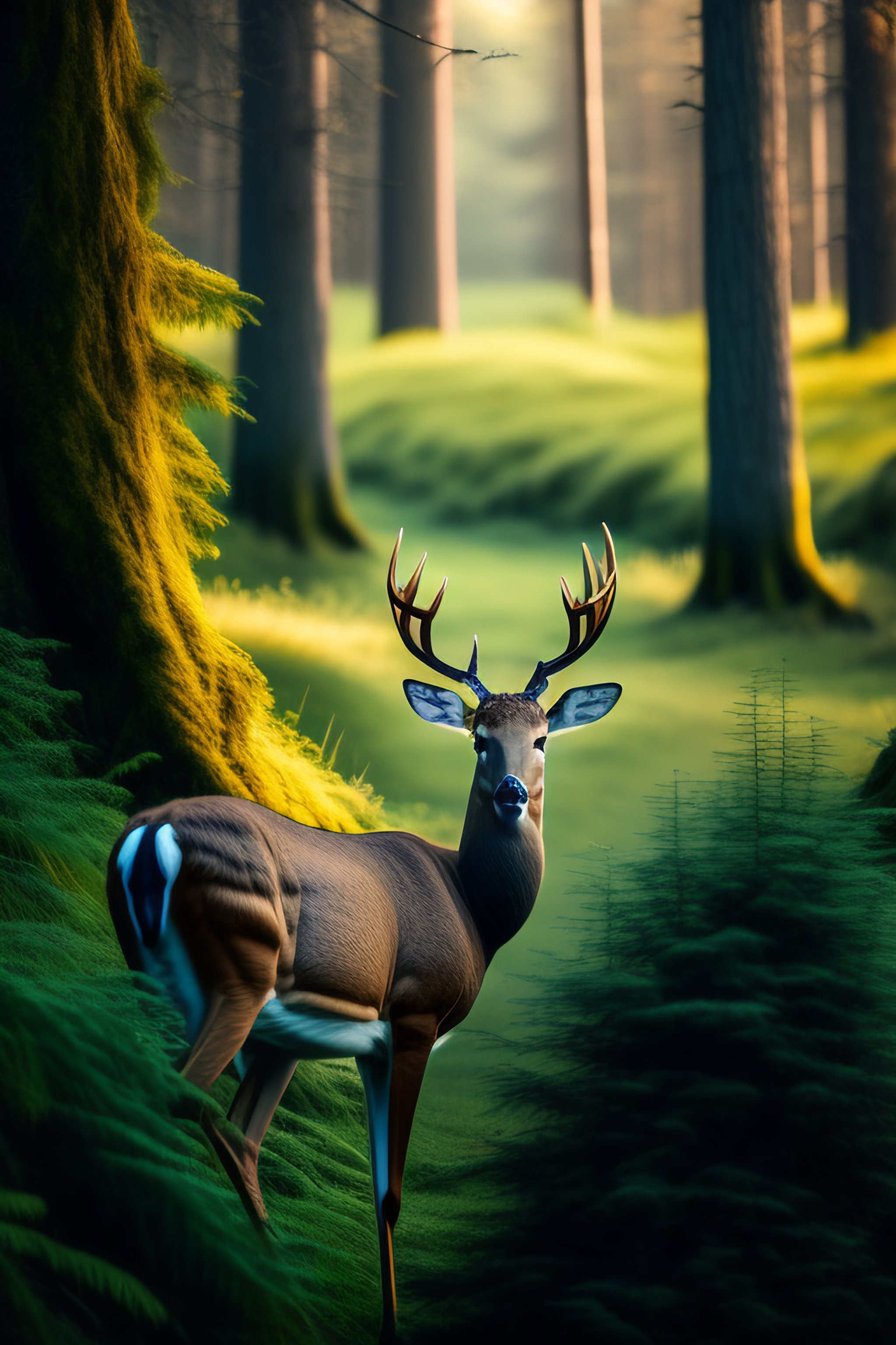 Lexica - Peaceful deer in woods grazing
