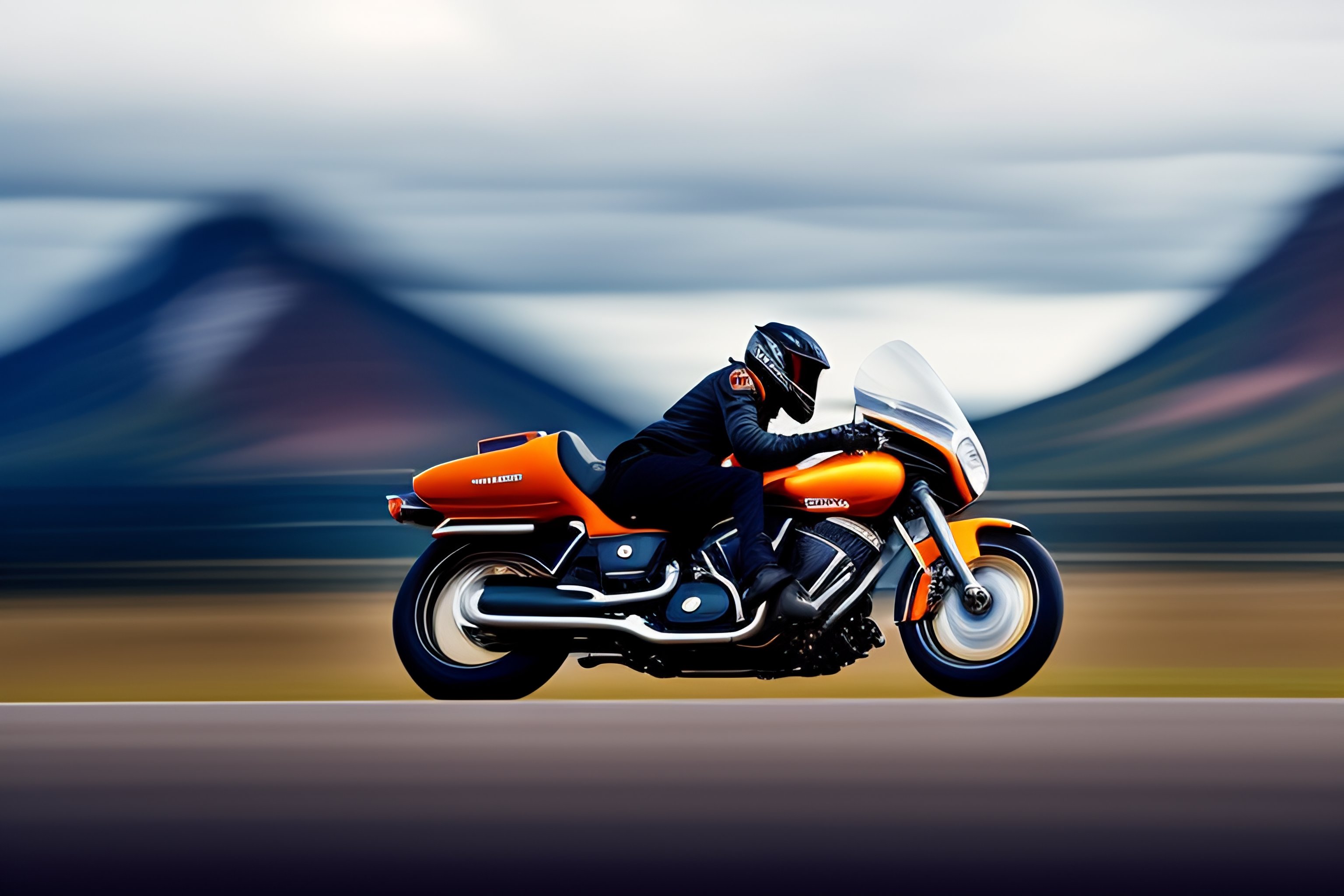 Lexica - Justin Trudeau flying on a future motorcycle