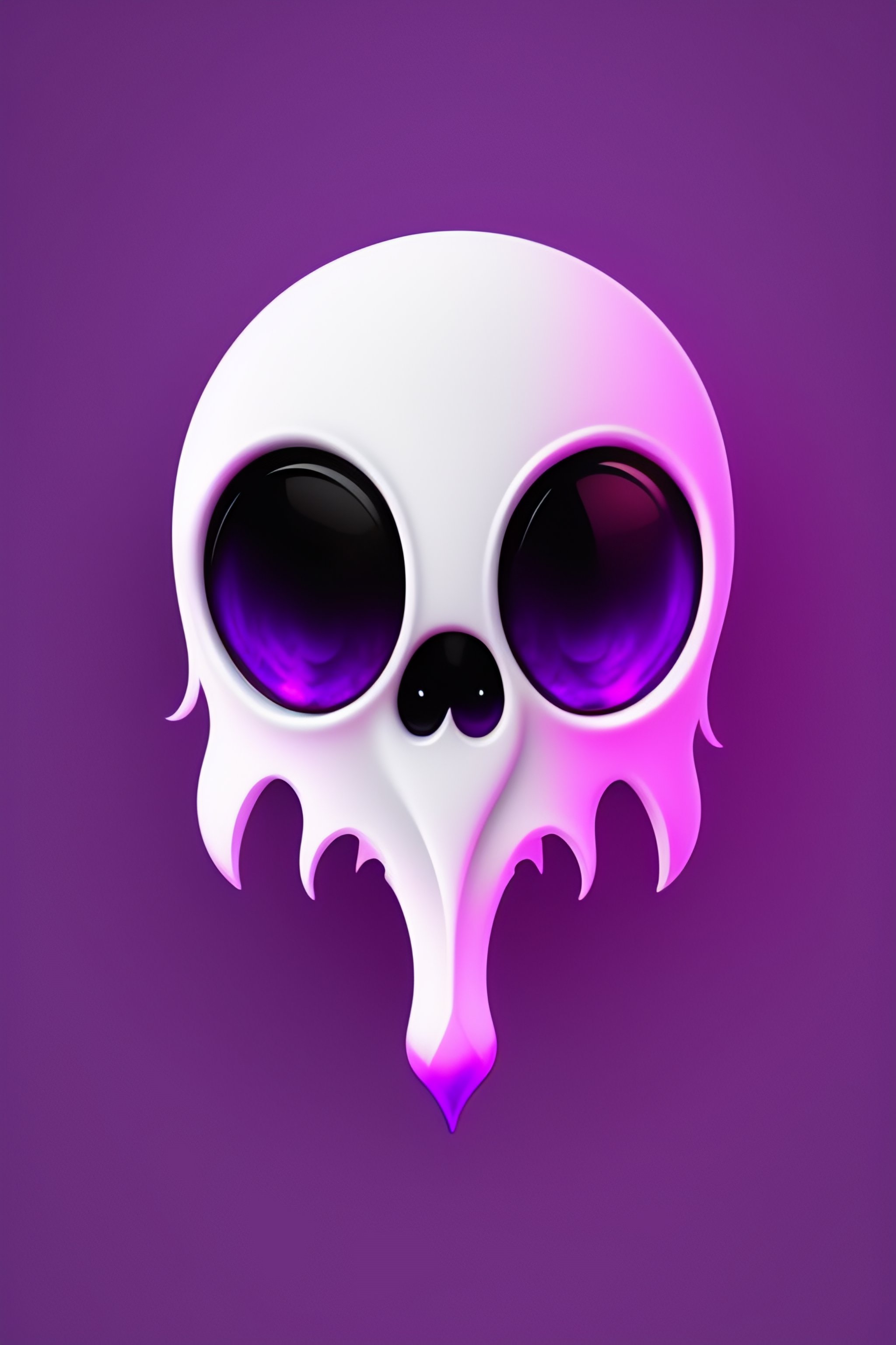 Lexica - Cute ghost, logo, purple, black background, void eyes ...