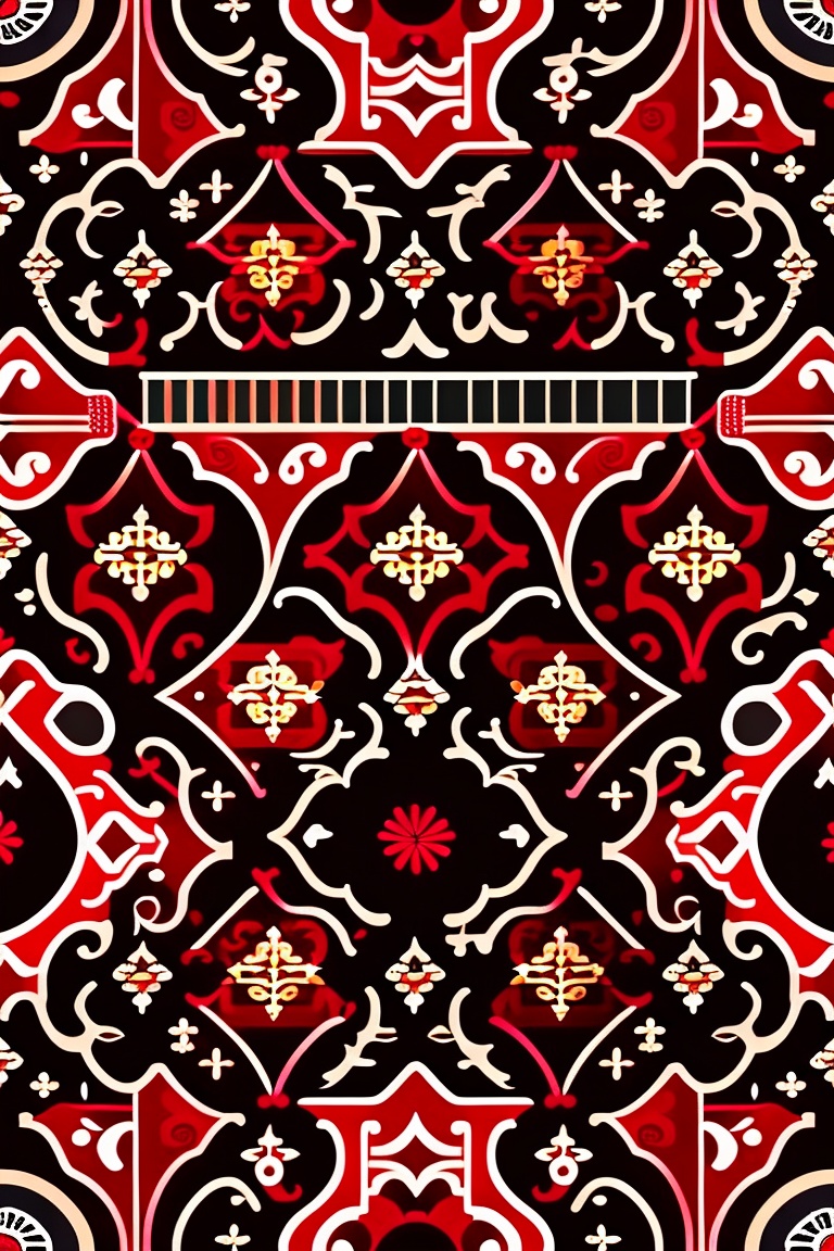 Lexica - Seamless pattern, indonesia culture, red and black, 4k, detail
