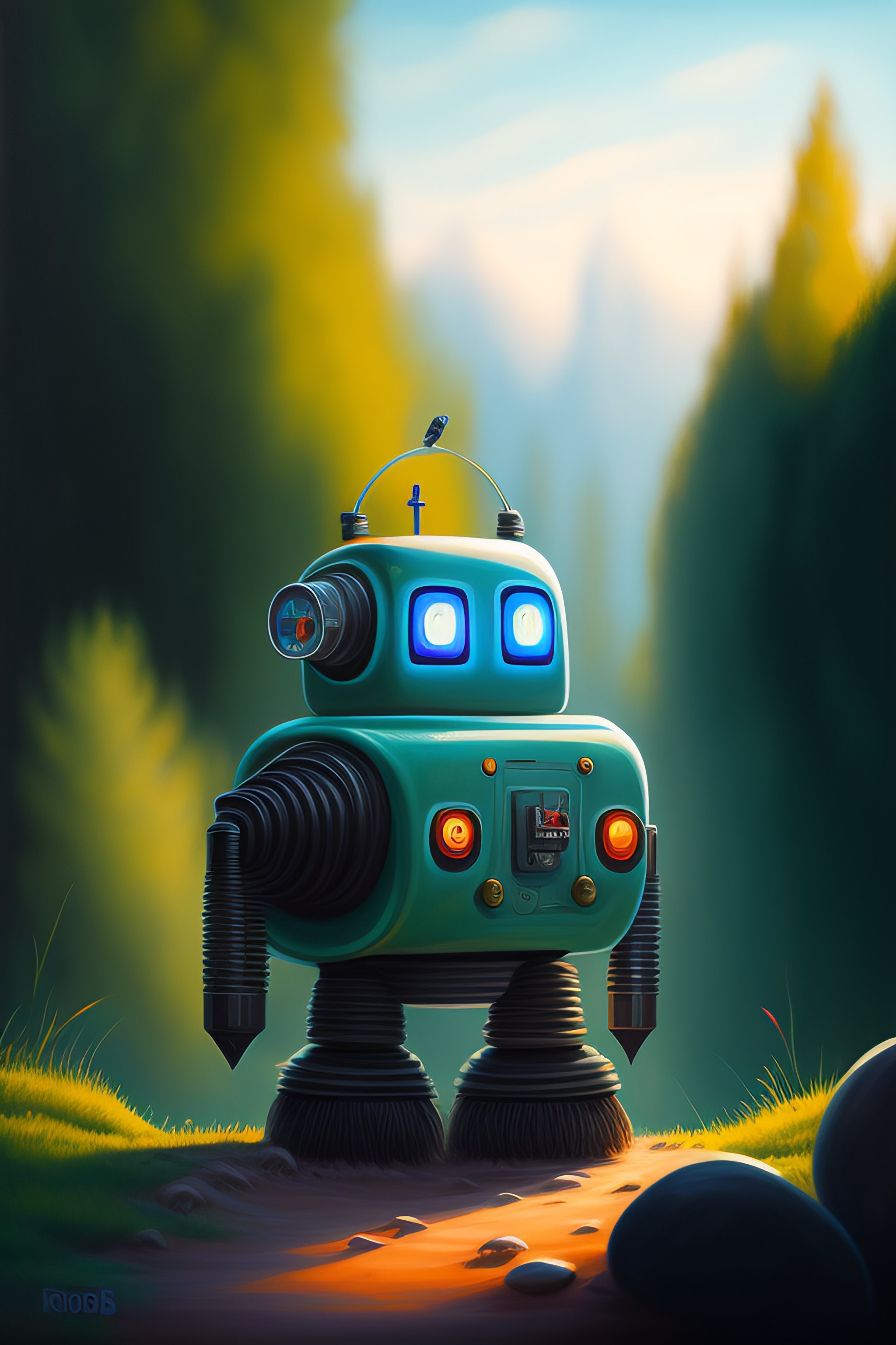 Lexica - Alone robbot painting