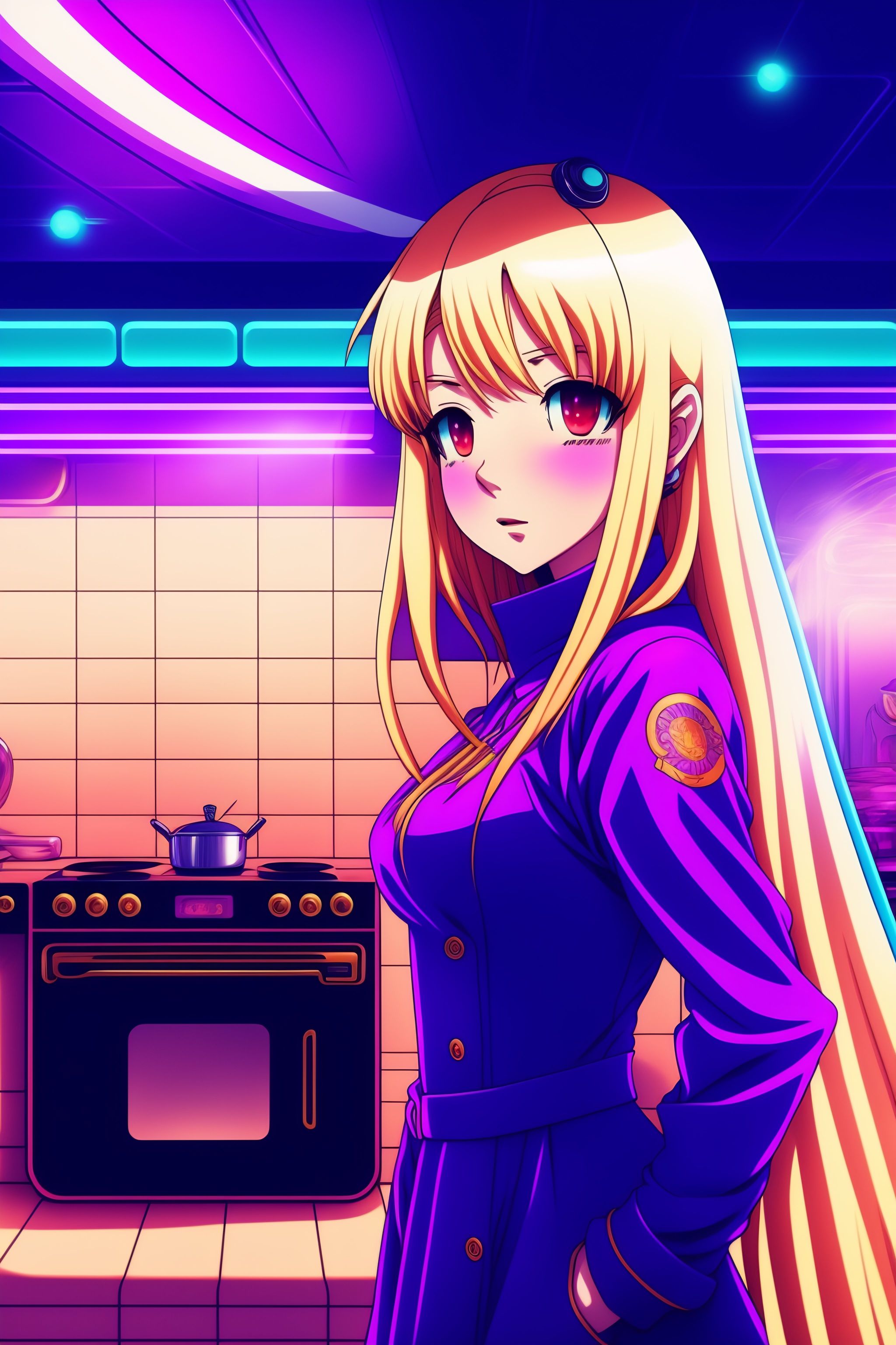 Lexica - Vintage 2000's anime style. girl with blonde hair on the ...