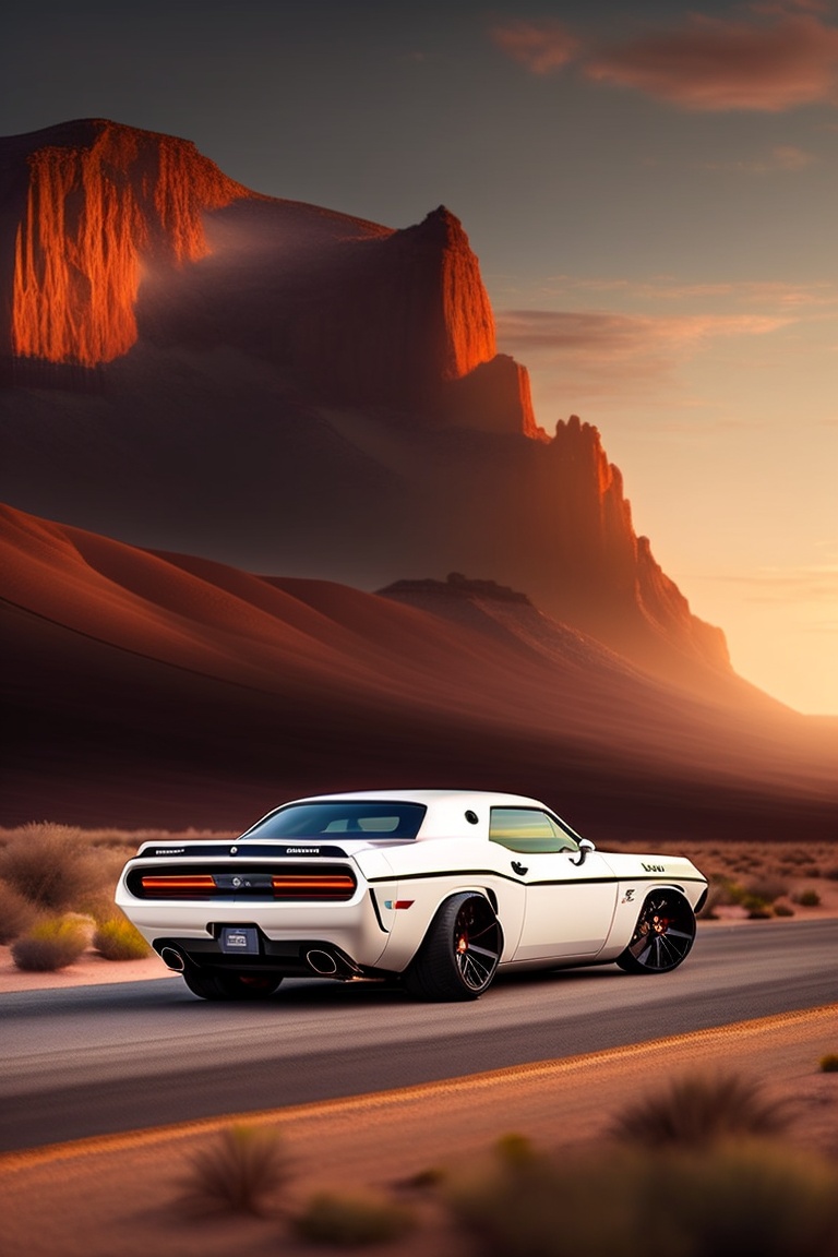 Lexica - Panda dodge Challenger car, black and white, the car like ...