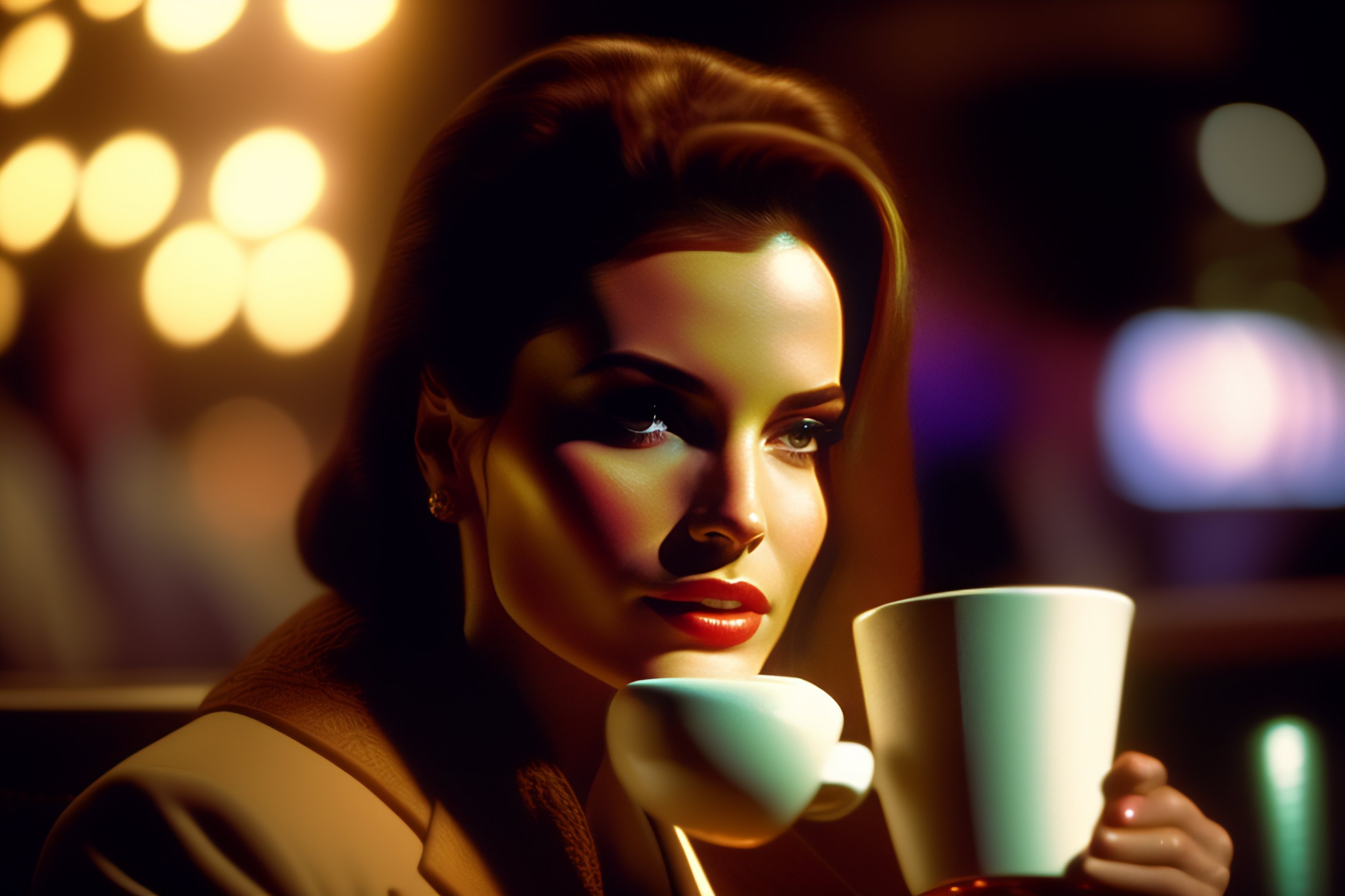 Lexica - A close - up, color cinema film still of a beautiful woman ...