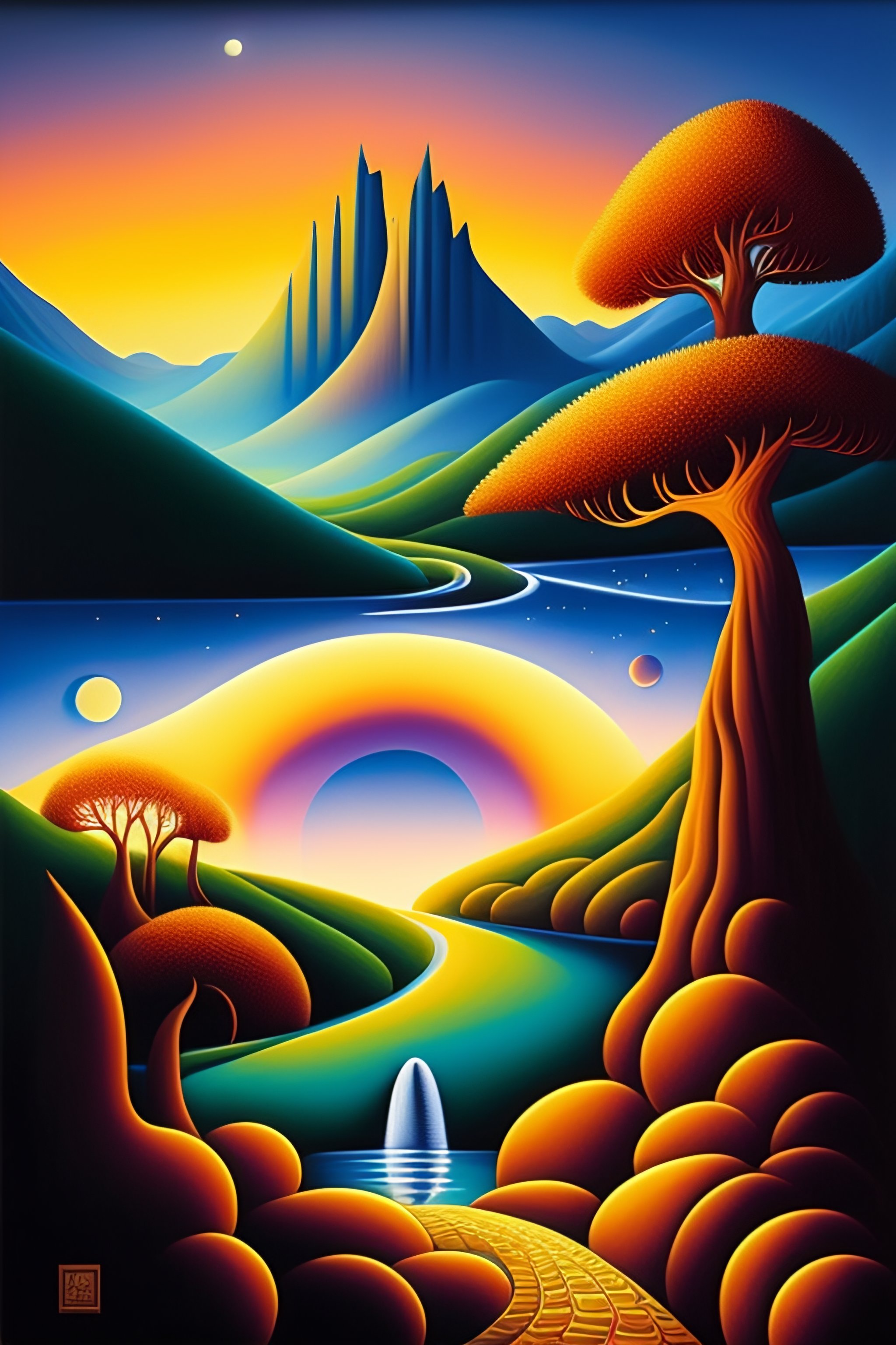 Lexica - Fantasy Landscape, by Jacek Yerka, george callaghan, catherine ...