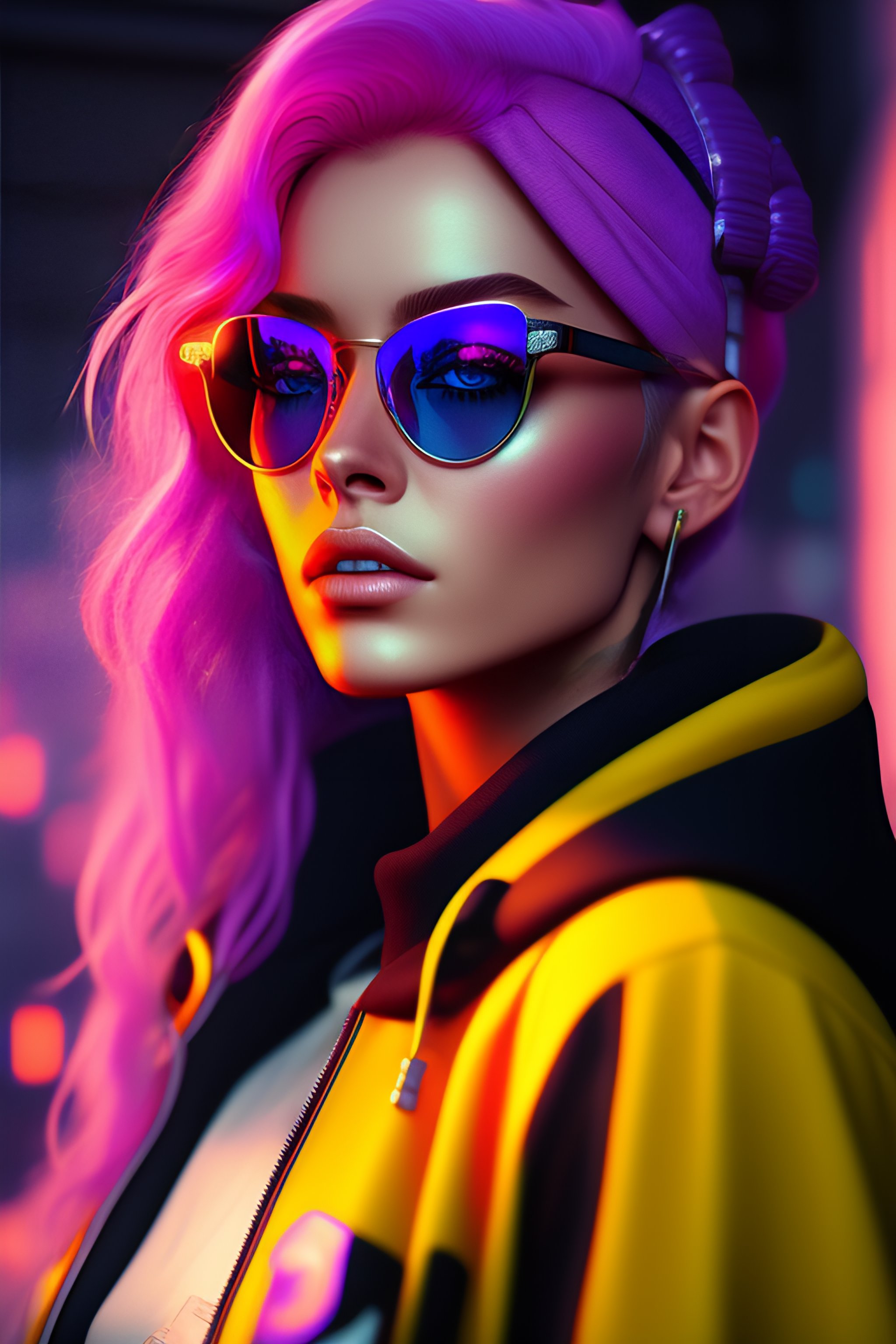 Lexica - Highly detailed portrait of a sewer emo punk woman student ...