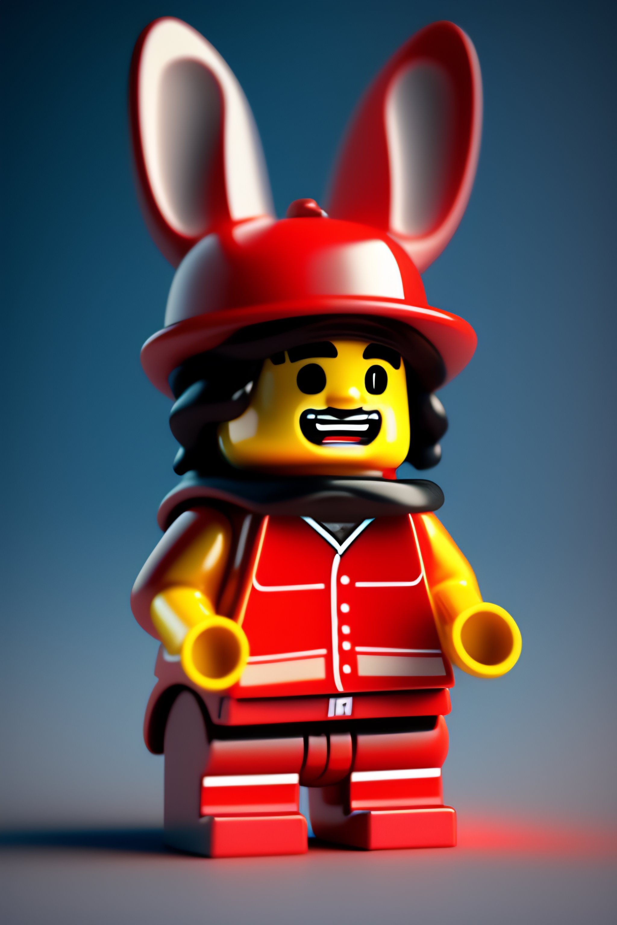 Lexica - Bad bunny, latin singer, lego figure style, 3d render ...