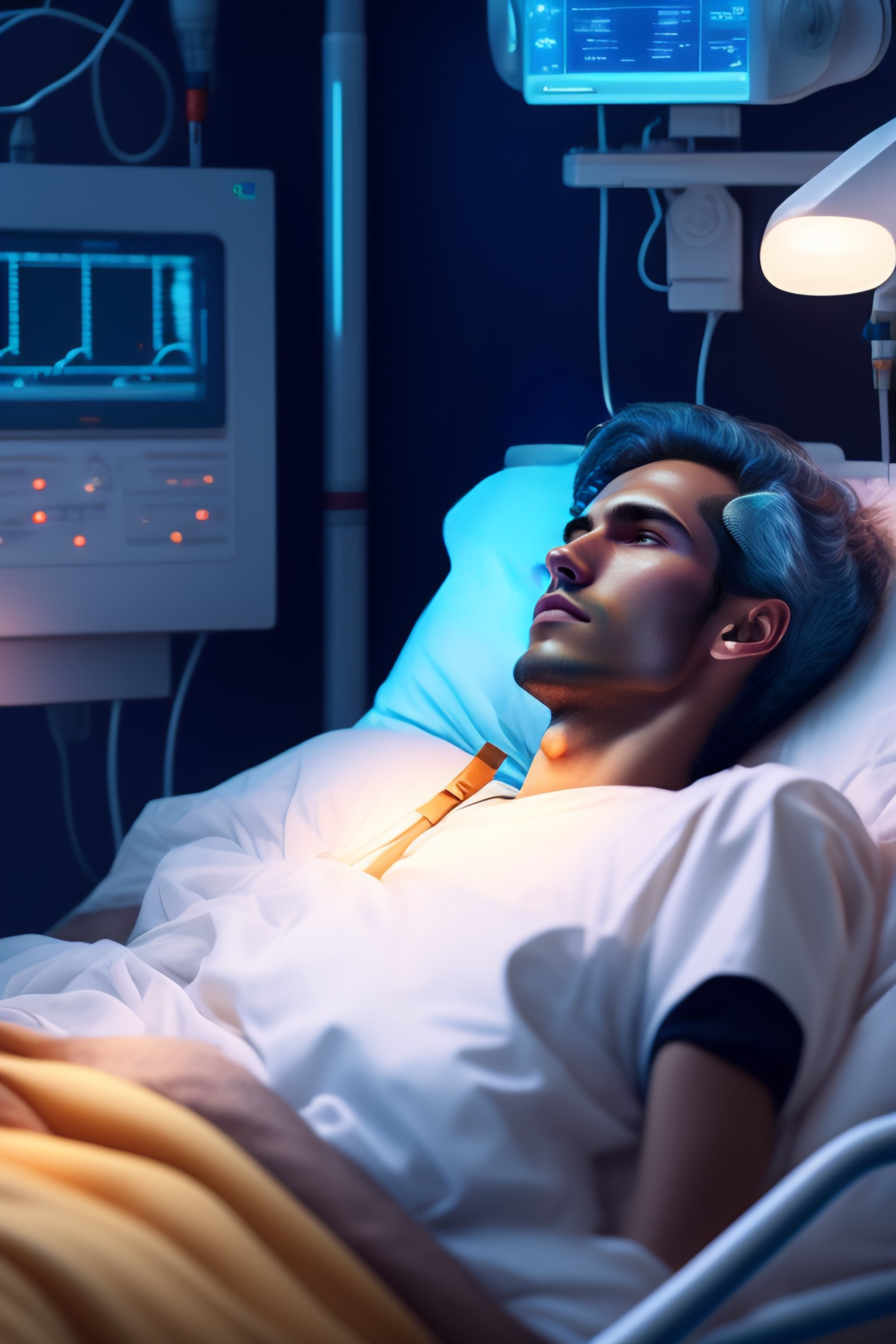 Lexica - A male waking up from a decade long coma in a high tech ...