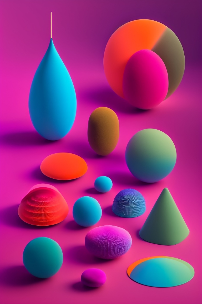Lexica - There are several undefined shapes on a magenta background ...