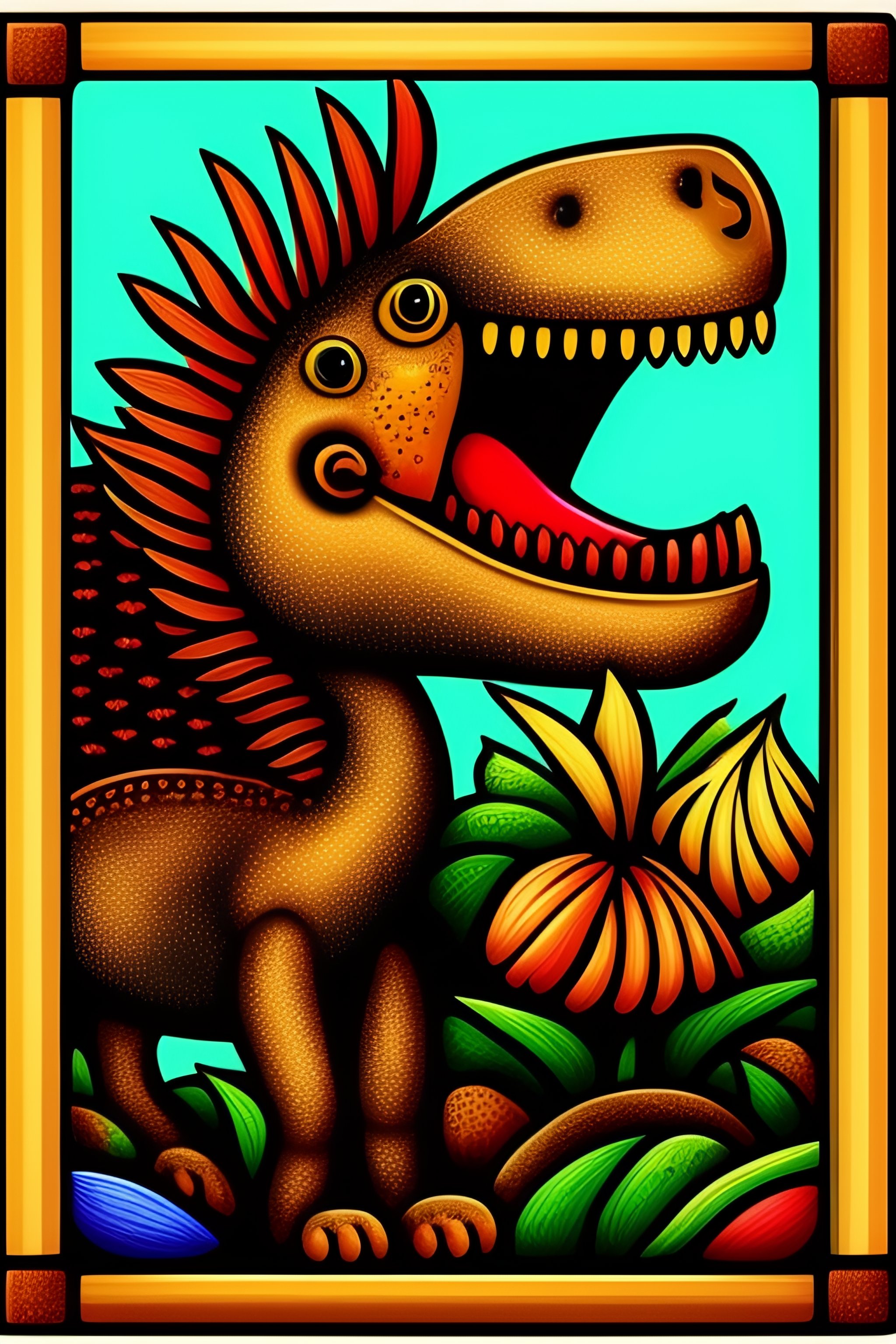 Lexica - Hand drawn children illustration of a dinasur