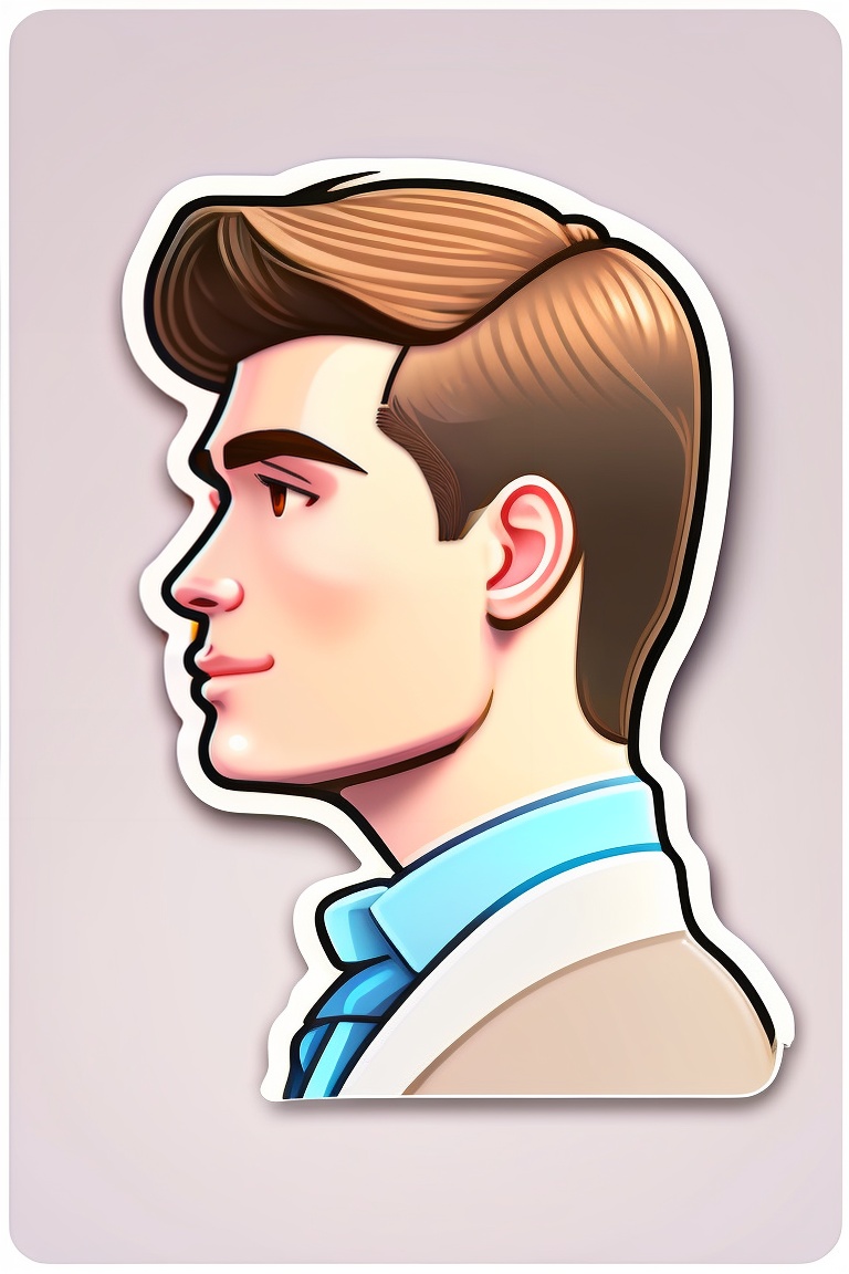Lexica - Handsome guy in love staring at his date, cartoon stickers ...