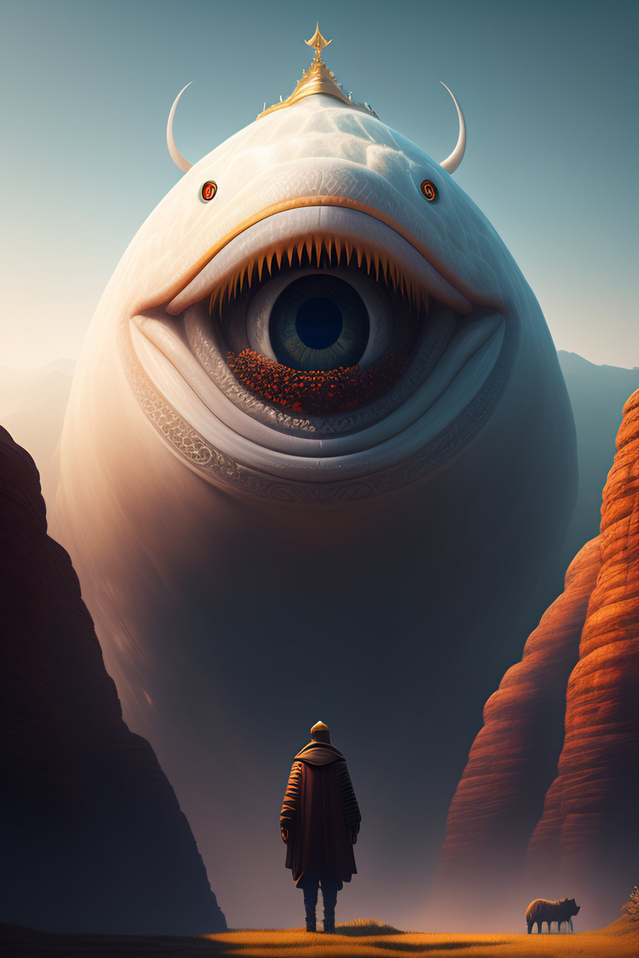 Lexica - A giant albino monster with only one cyclopean eye and the big ...