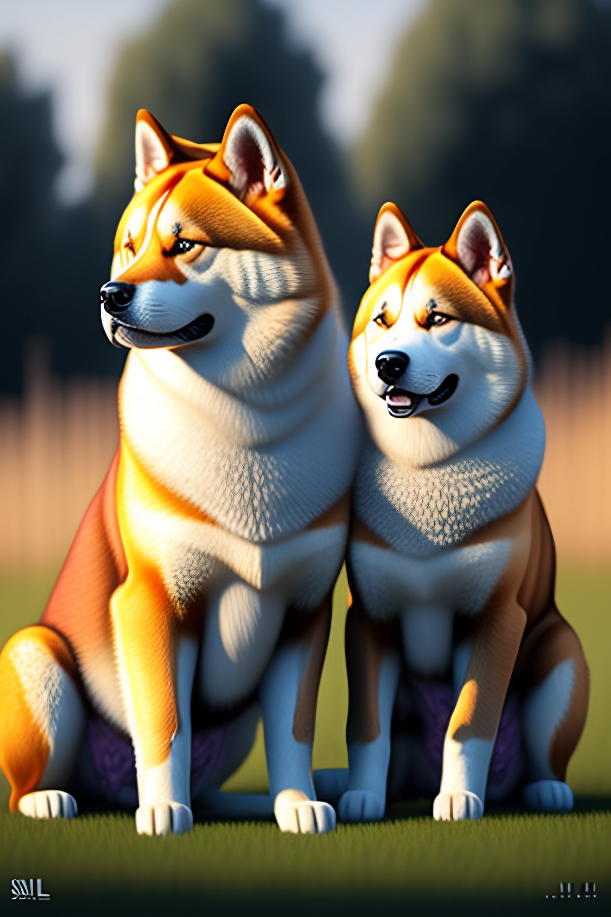 Lexica - Akita Inu Family male female son DOGS , made by stanley ...