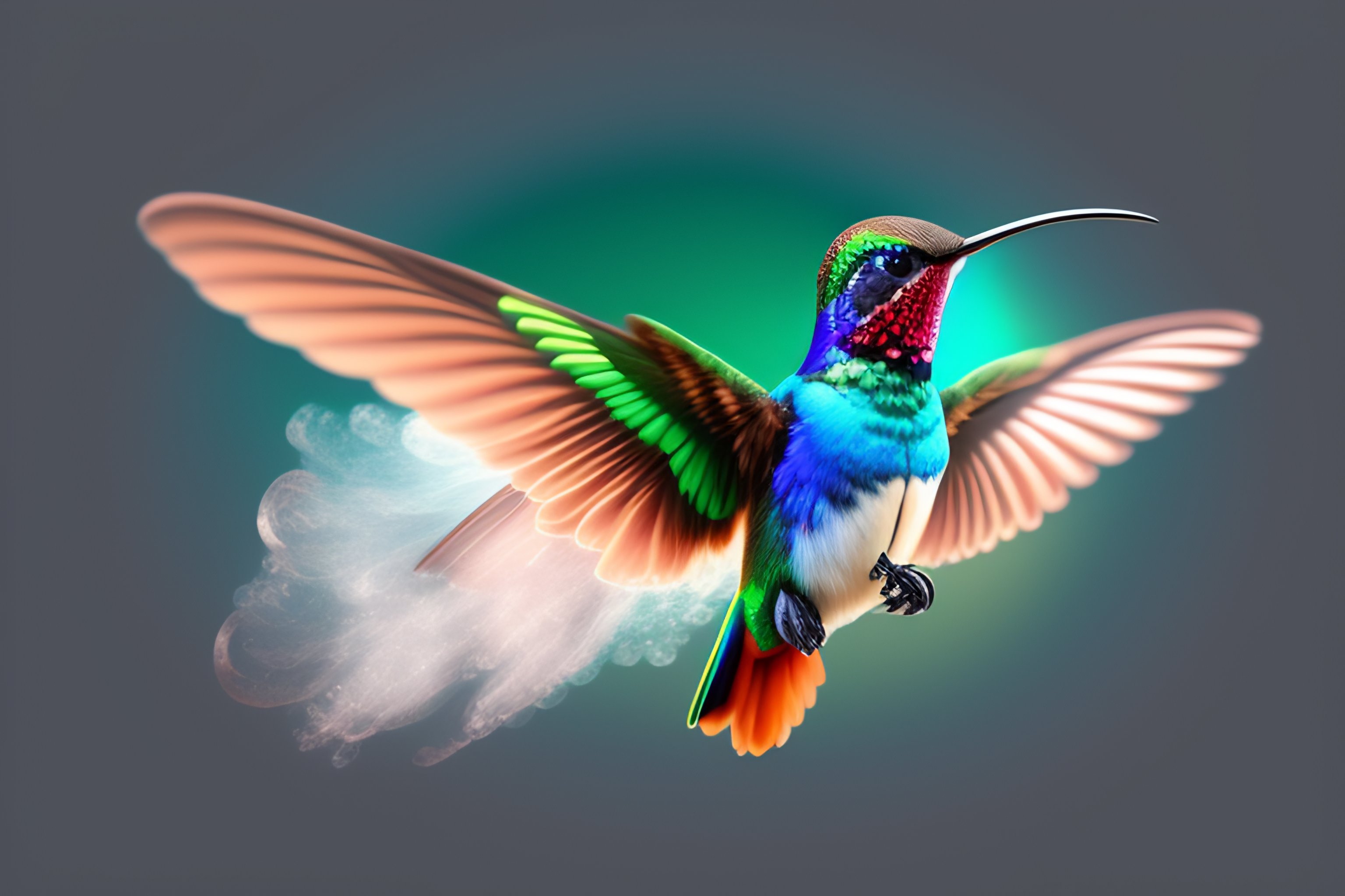 Lexica - Superhero hummingbird, in vapourware style, high quality