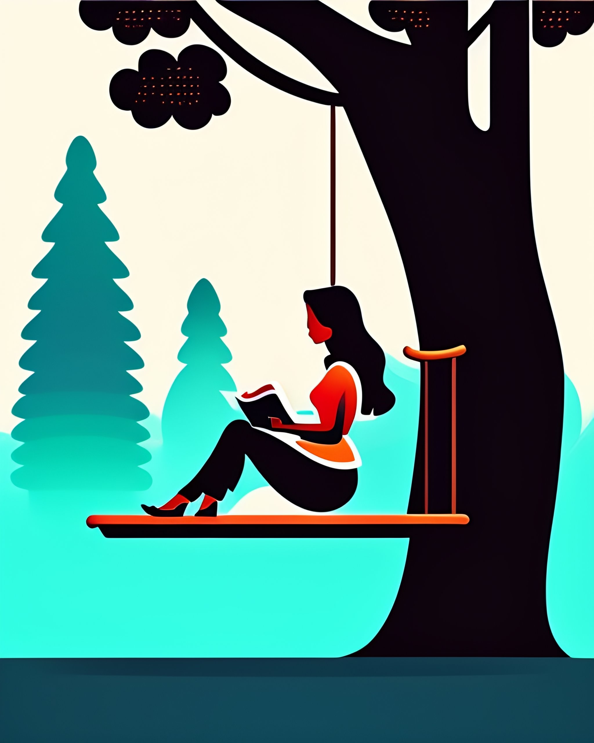 Lexica - Simple vector line drawing, the outline of a woman sitting on ...