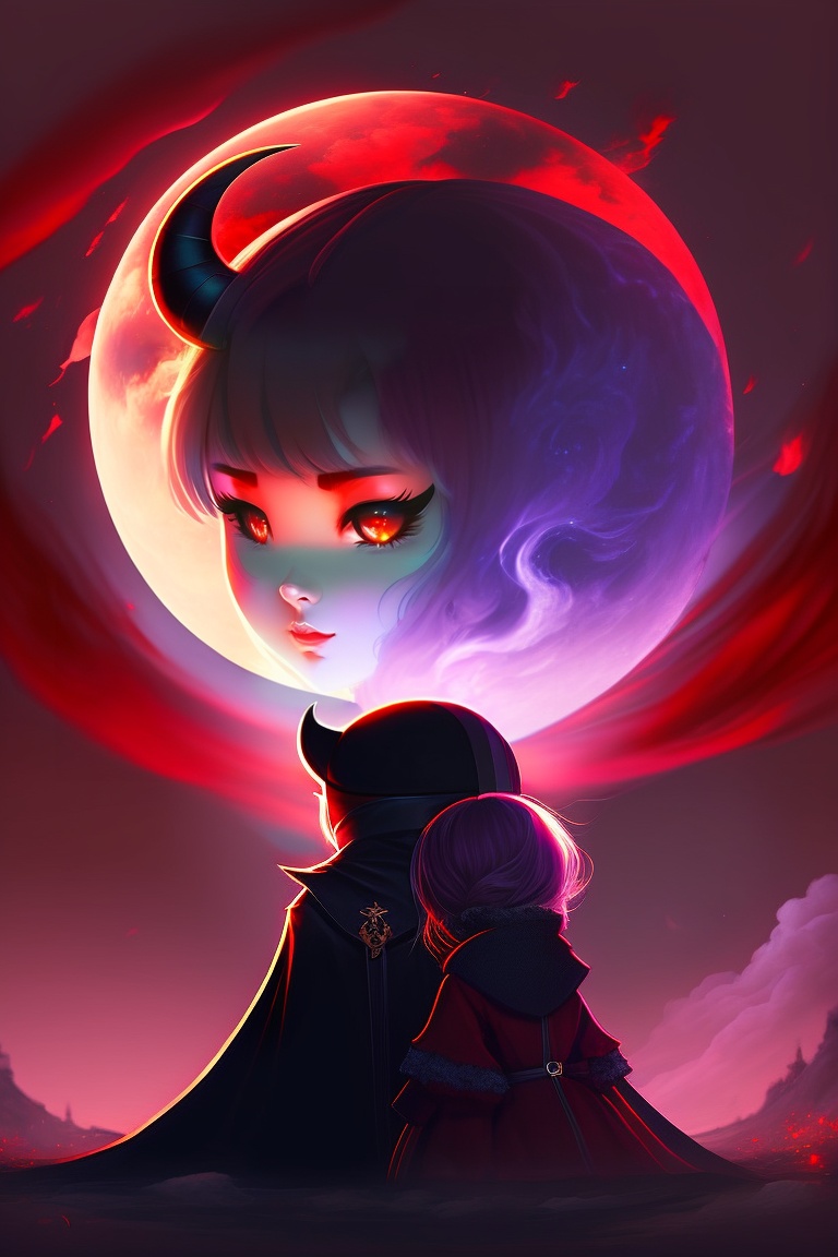 Lexica - Couple,chibi,devil,hell,moon,blood