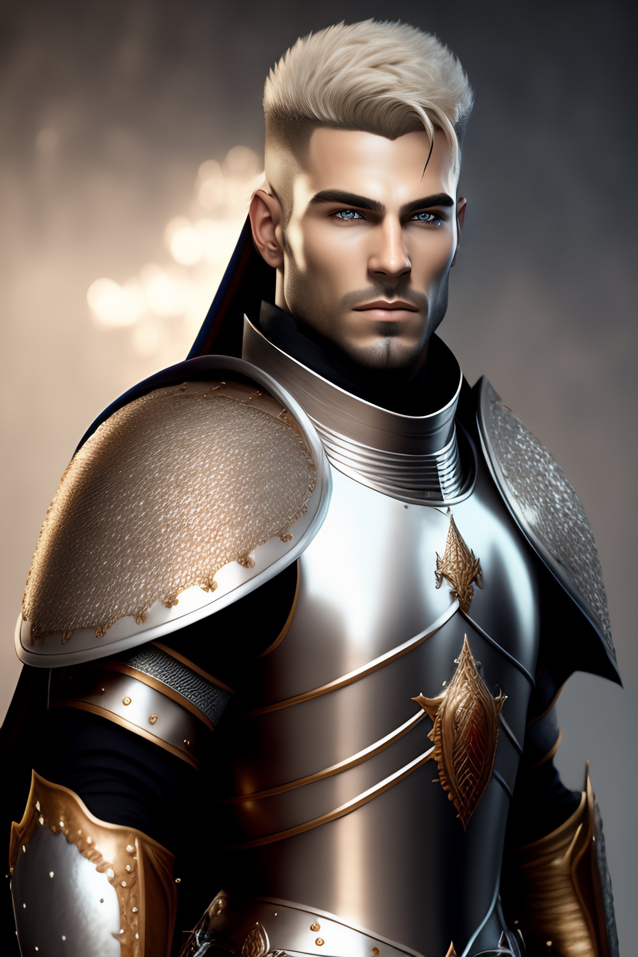 Lexica - Portrait of a male knight,scars,strong, cute face, white ...