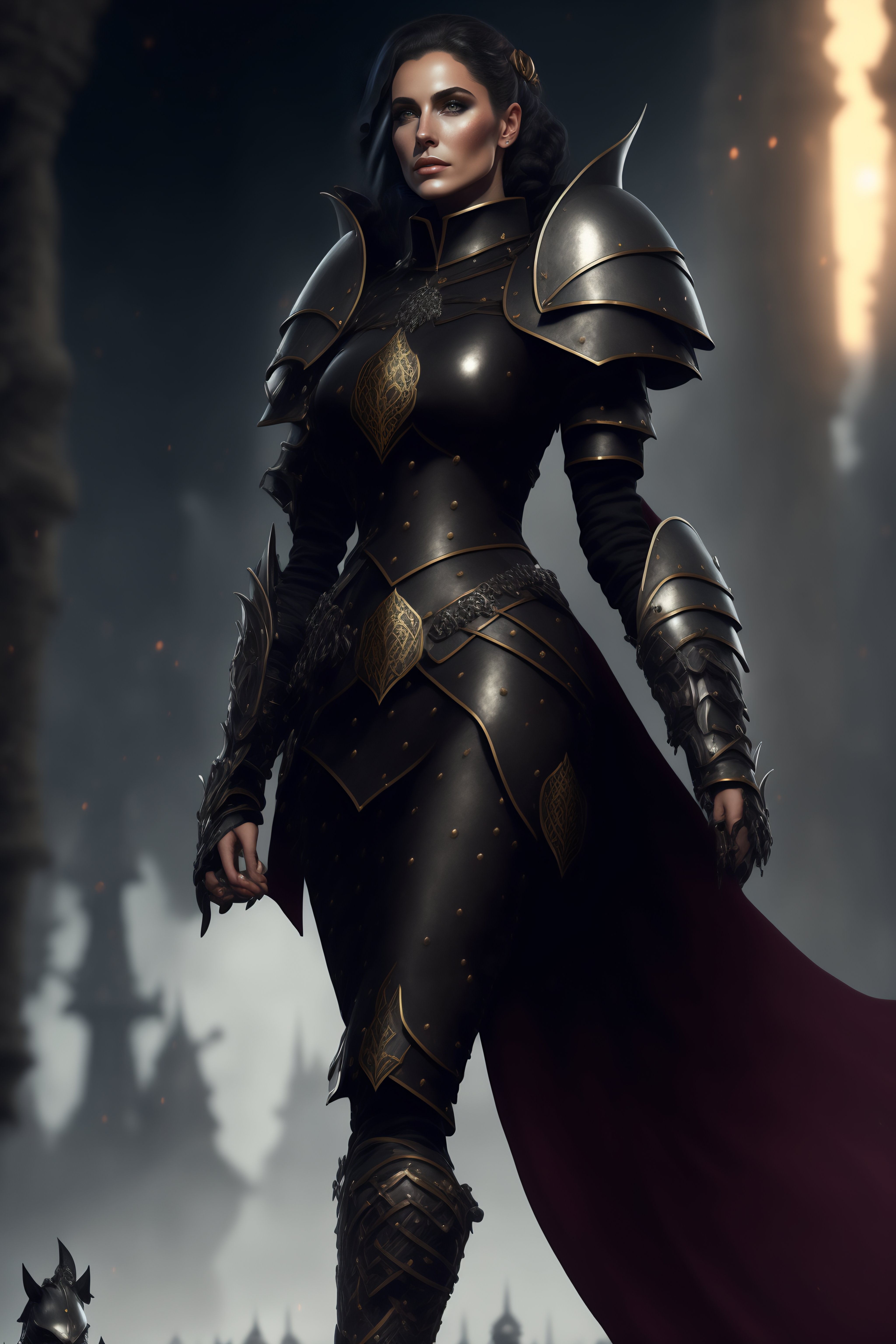 Lexica - Woman gothic knight necromancer summoner, armored Wolfenstein ...