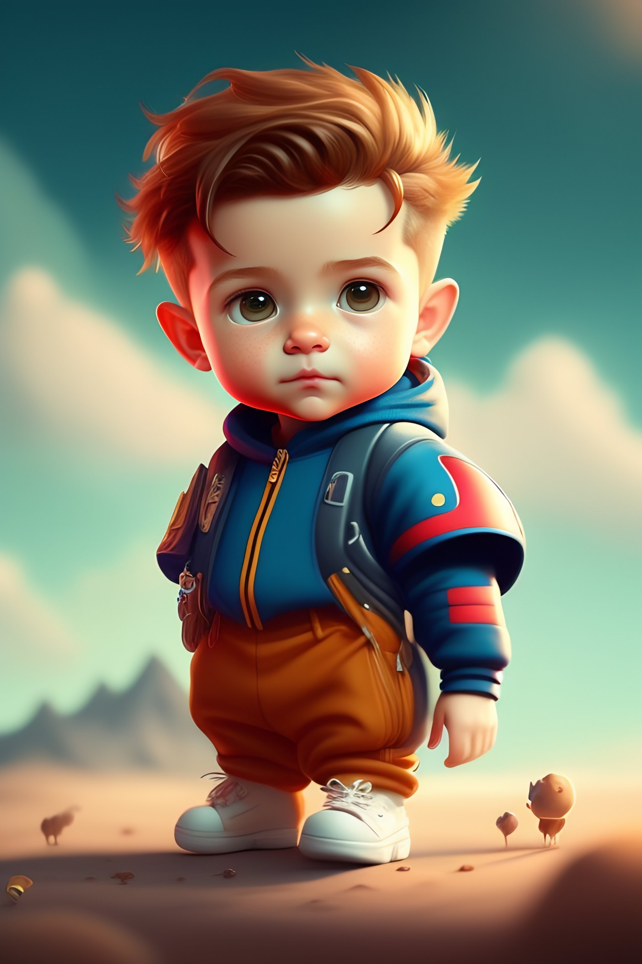 Lexica - Cute and adorable cartoon Tom Holland baby, fantasy, dreamlike ...