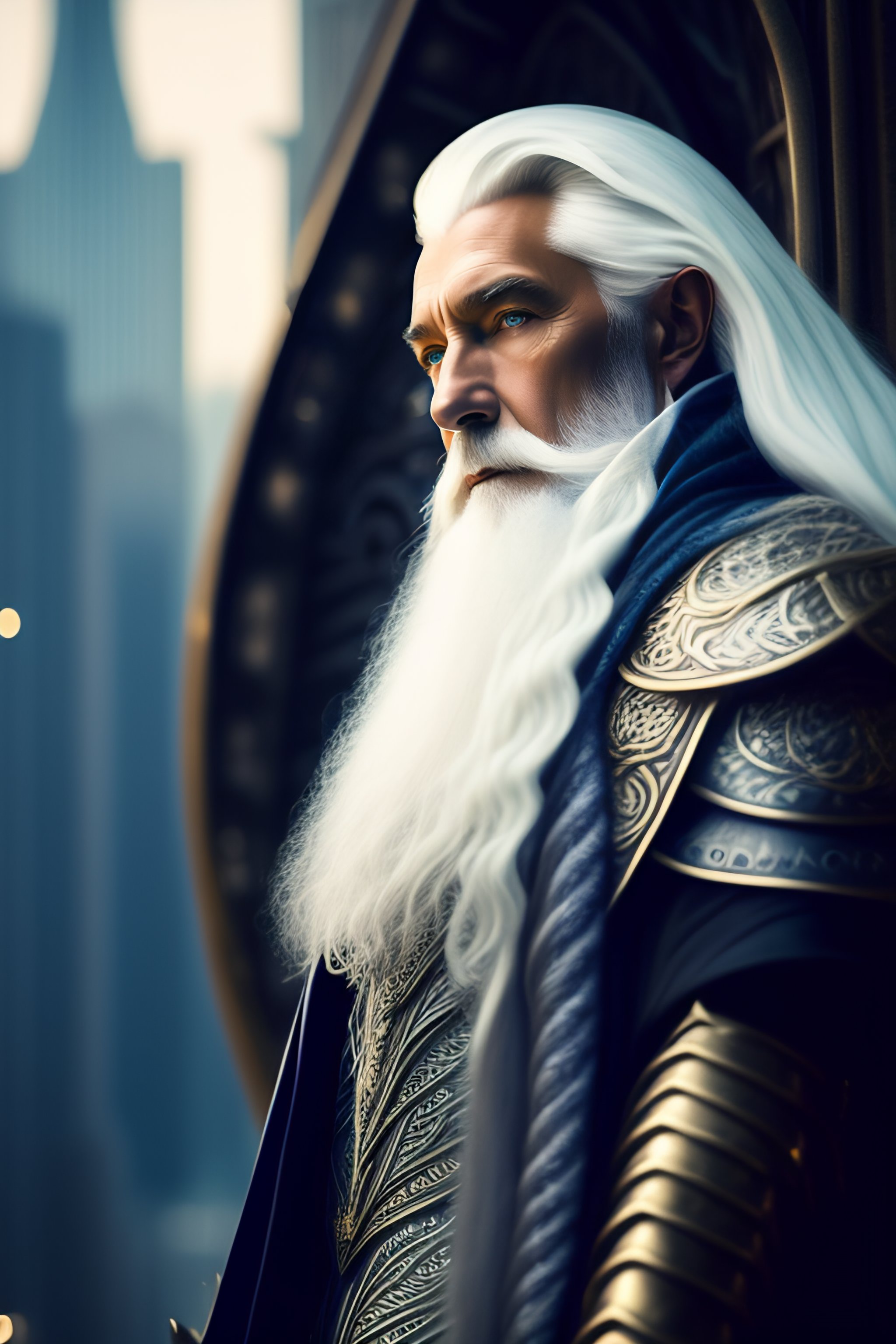 Lexica - Ultra-sharp photography of silver hair gandalf white wizard by ...