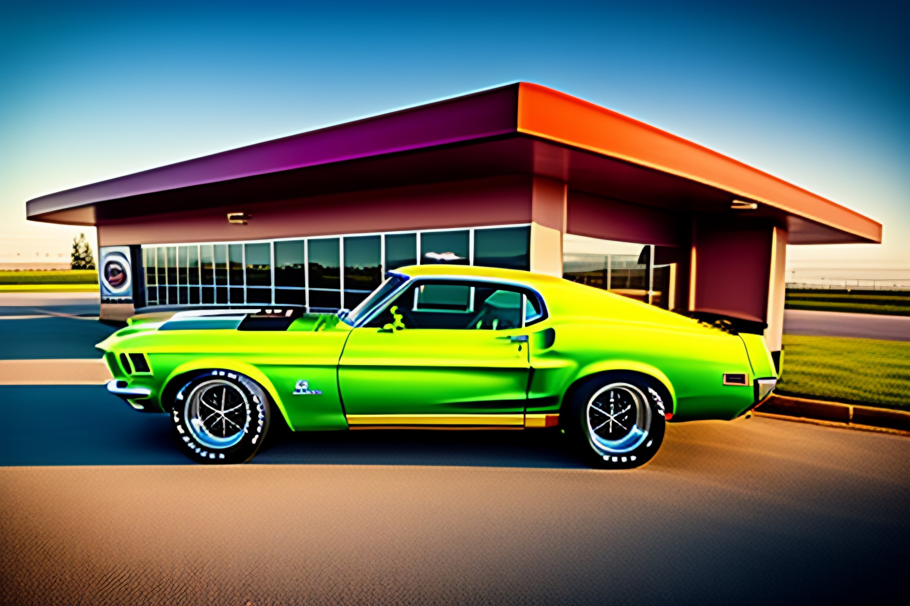 Lexica - Realistic photo 1969 ford mustang SS ((cragar wheels)) during ...