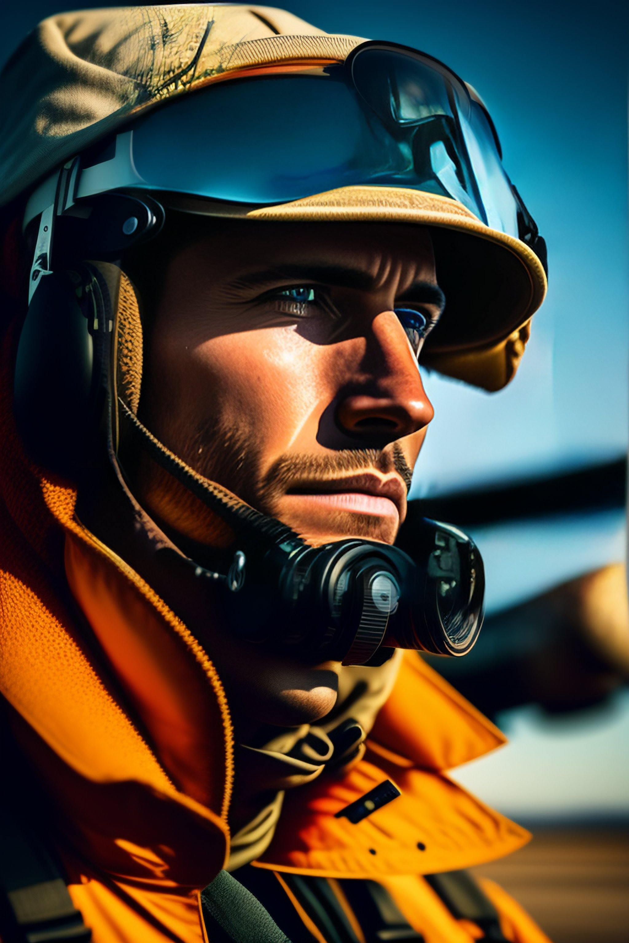 Lexica - 2ww airplane pilot with camera lenses in his eyes