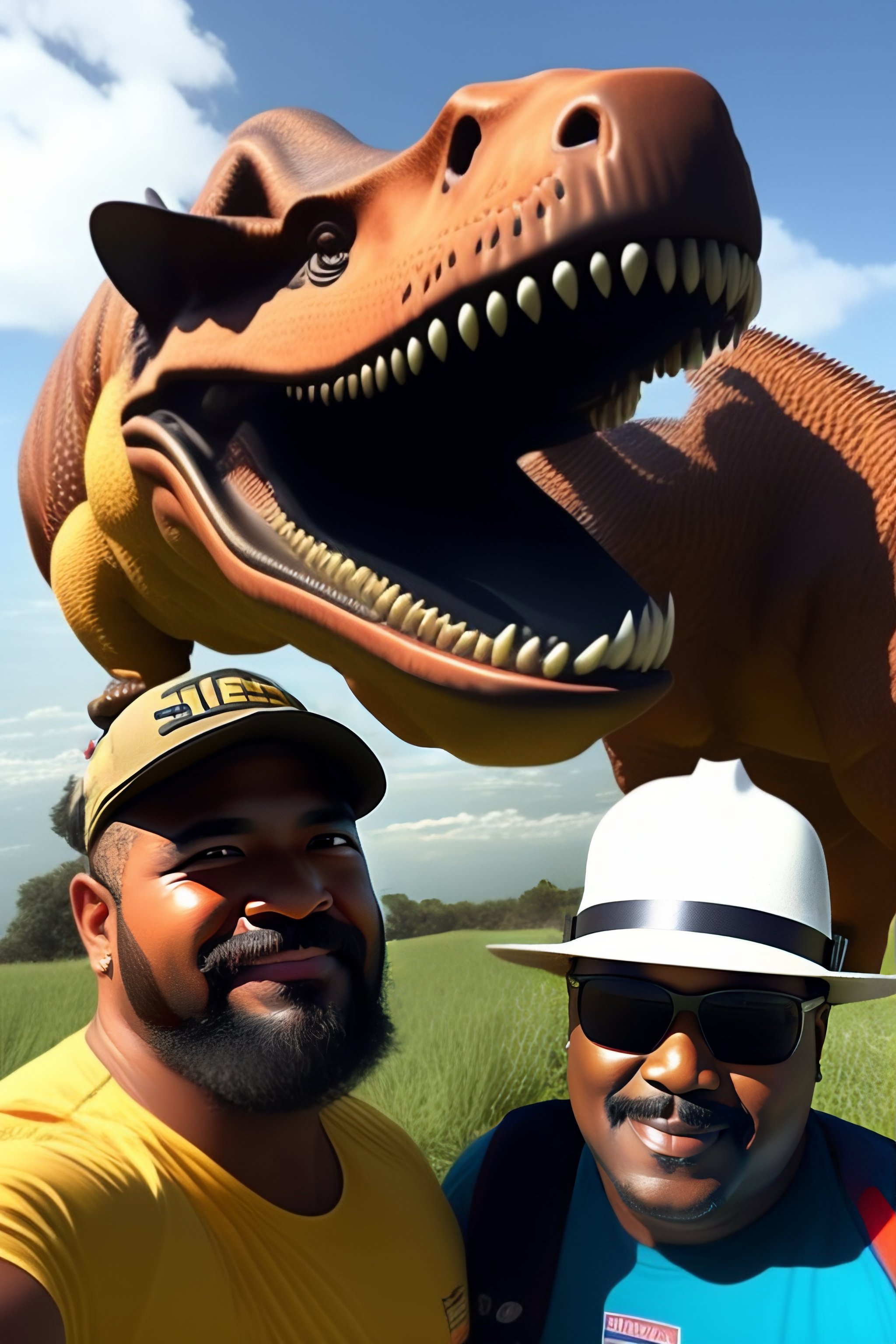 Lexica - Banderitax from YouTube Taking a selfie with a t-rex
