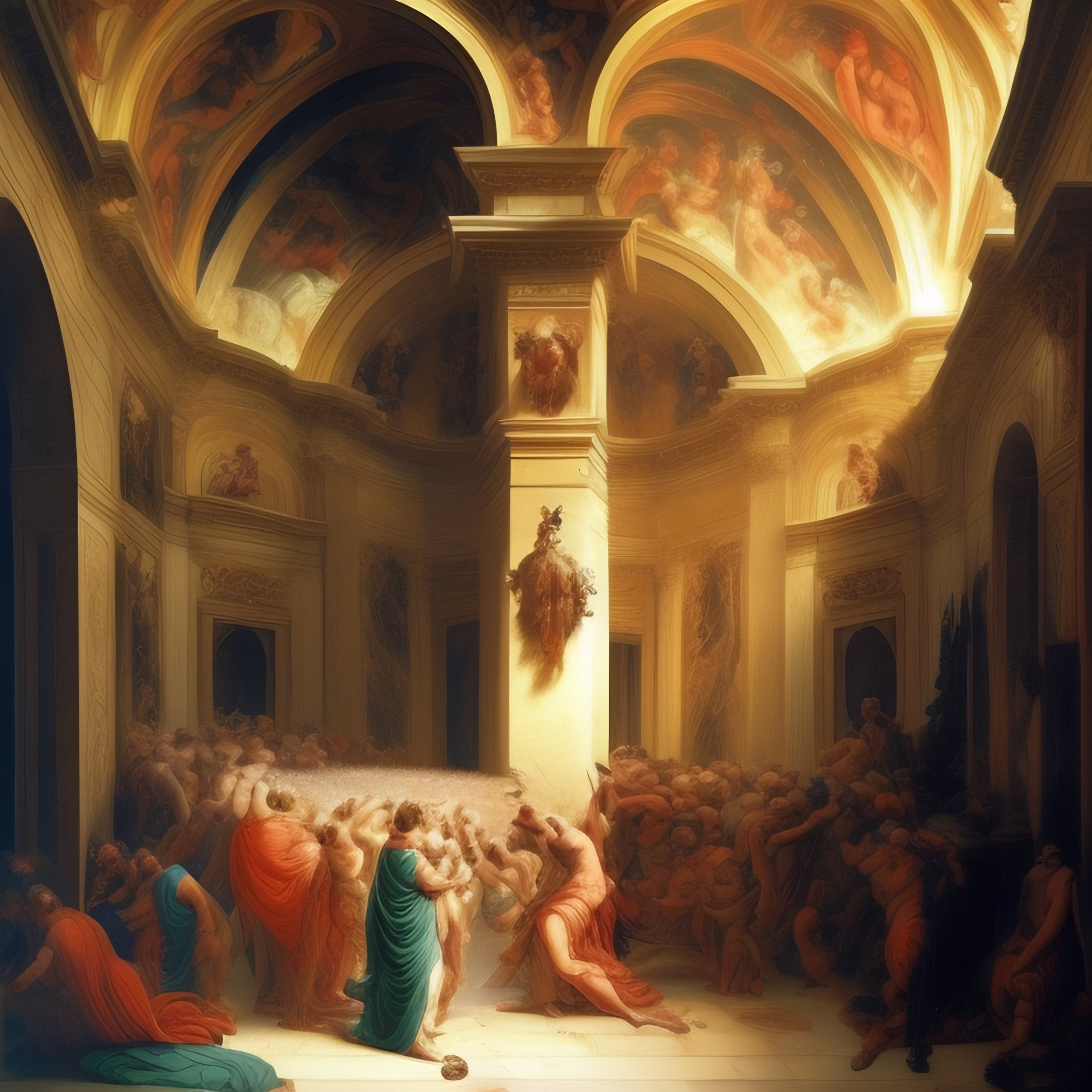 Lexica - Michelangelo painting of demons hell