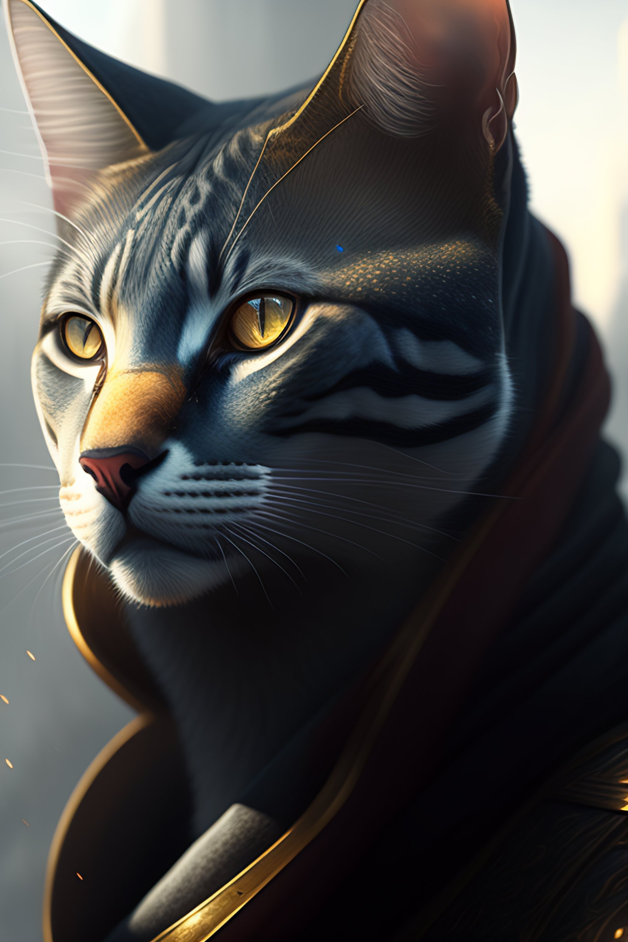 Lexica - A gray cat beautiful colors, trending on artstation, sharp ...