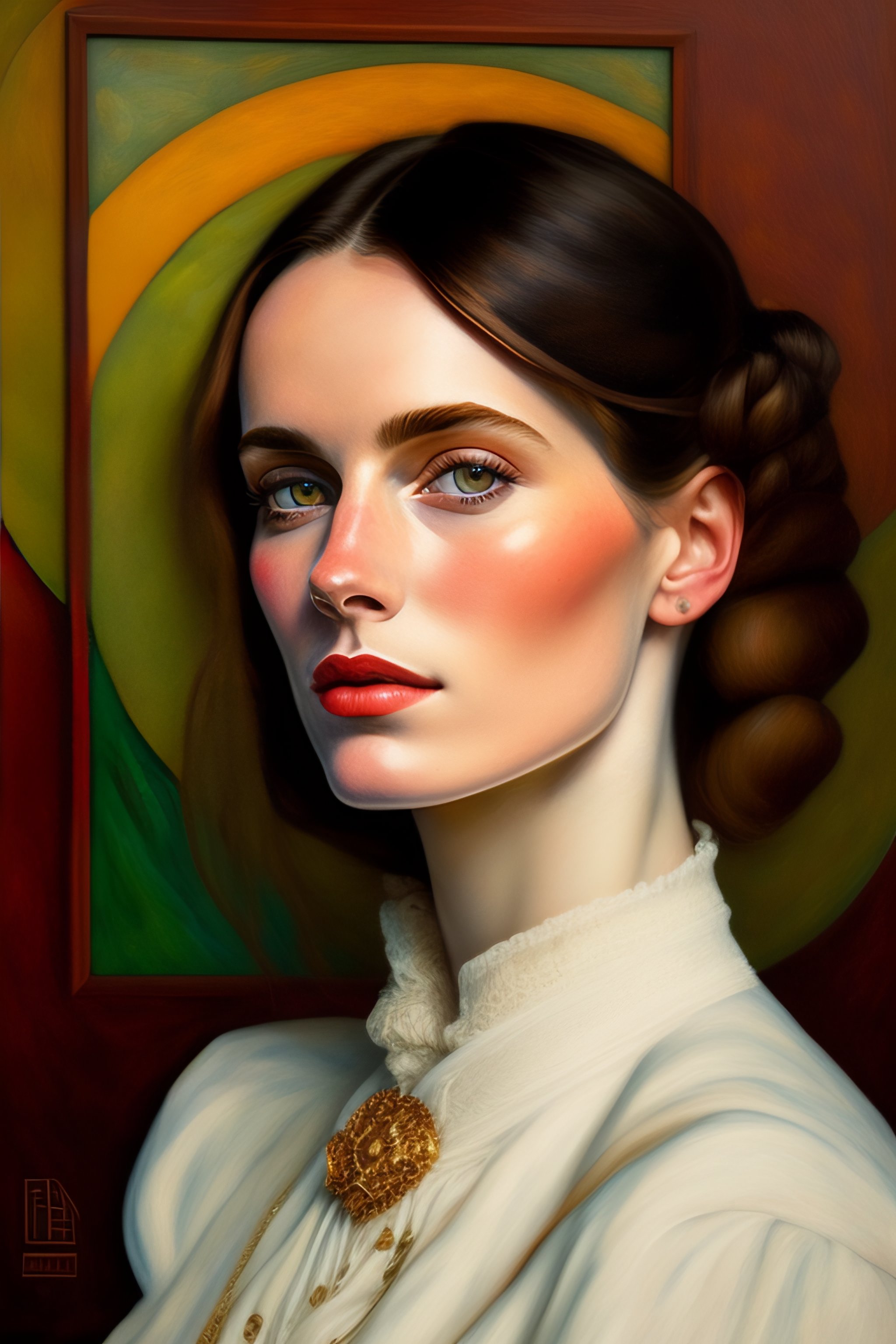 Lexica - Portrait of Erin Mannix painted in an Egon Schiele style mixed ...