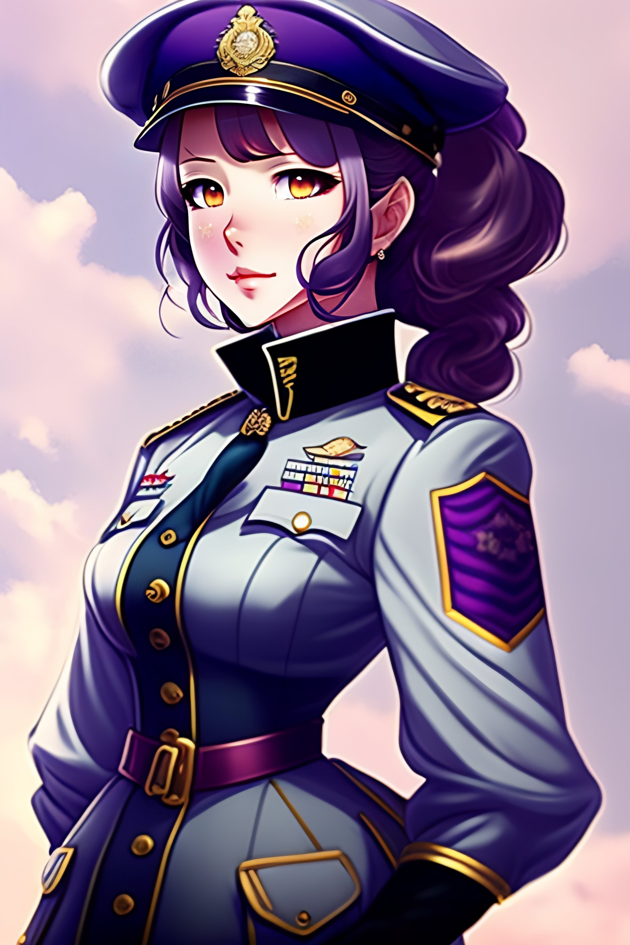 Lexica - One military officer girl; anime style; vintage 50's; world ...
