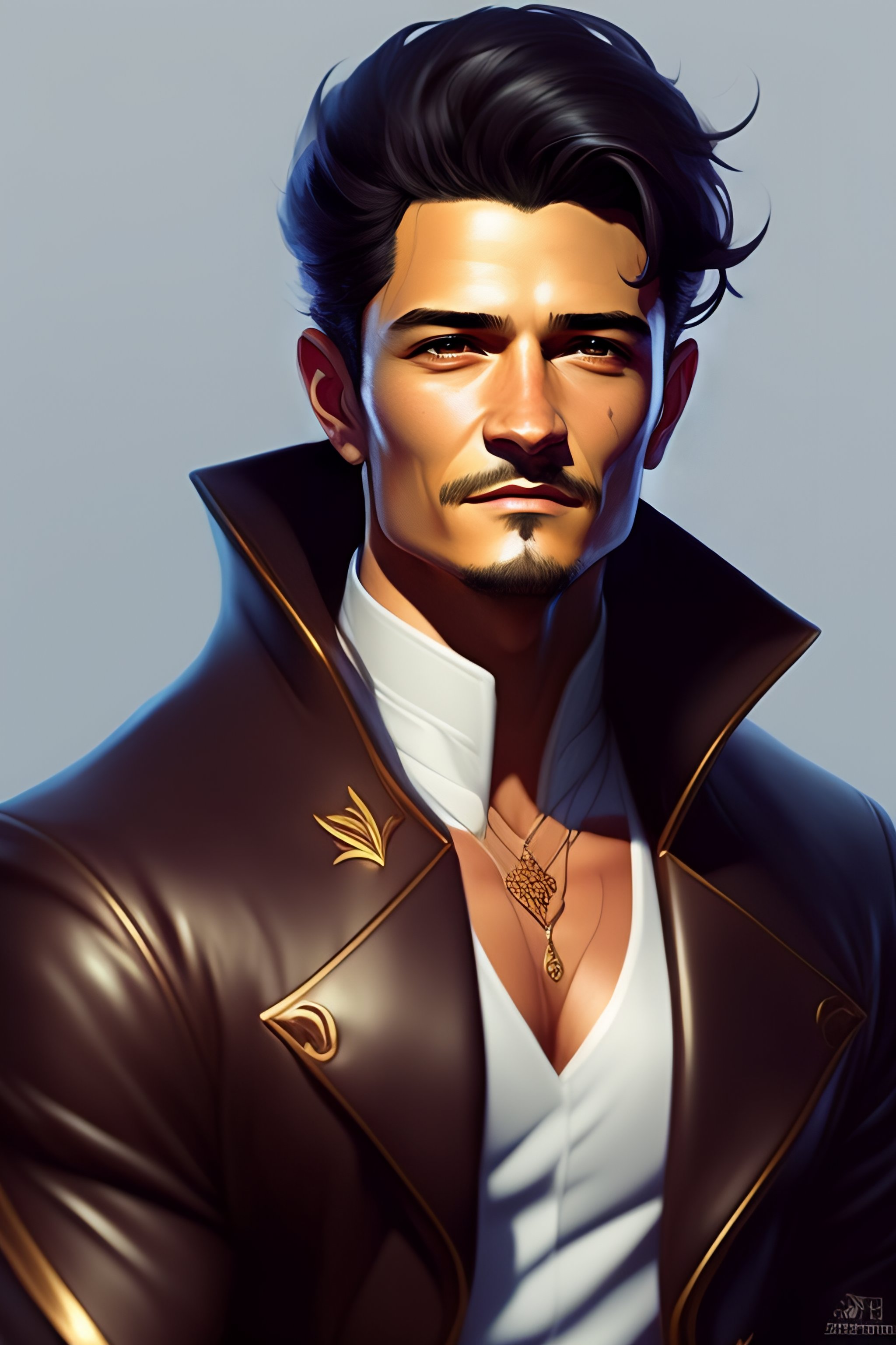 Lexica - Character concept art of Orlando Bloom as an anime character ...