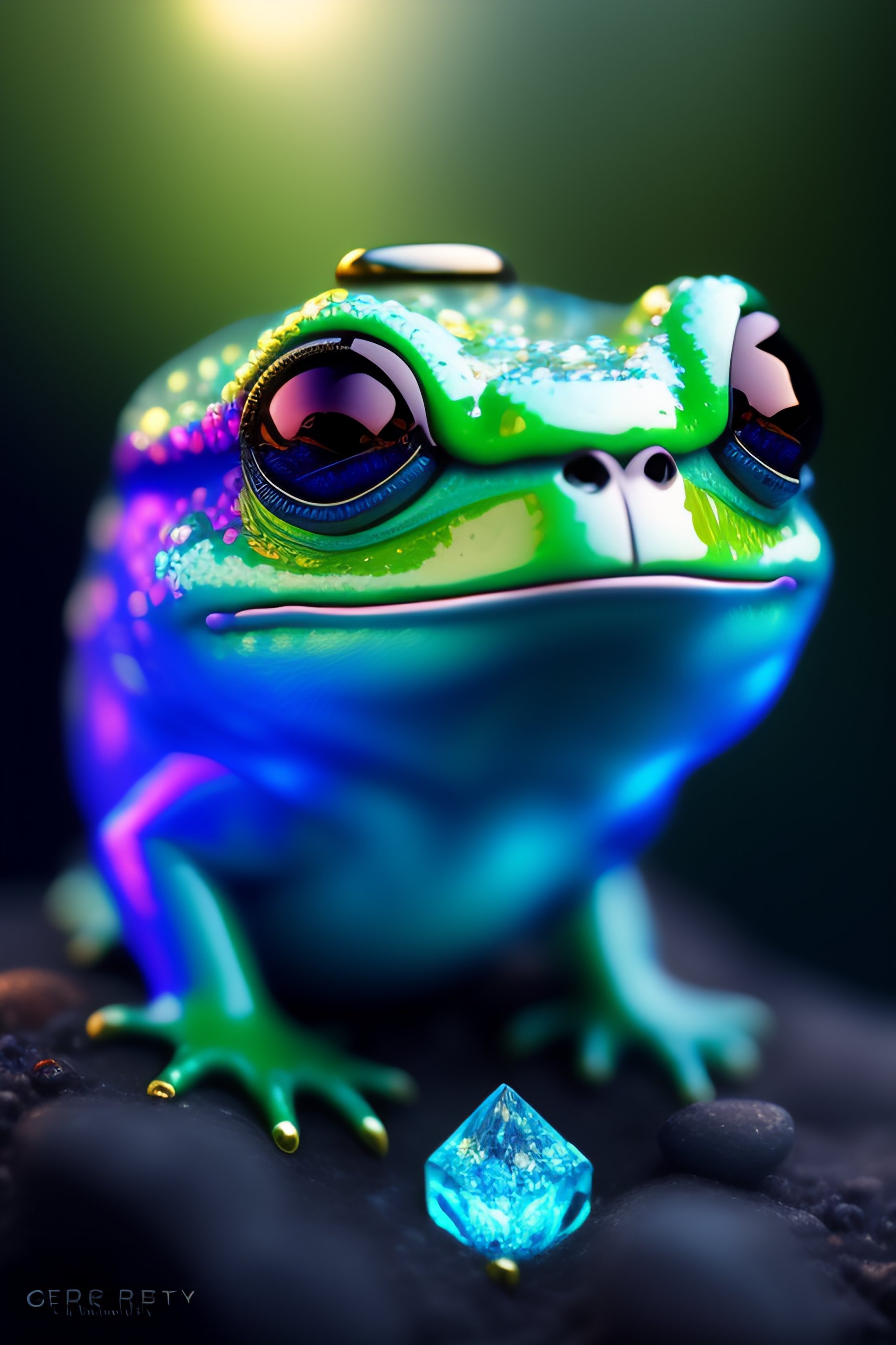 Lexica - Super rich happy pepe the frog. luxury, blue crystals, greg ...