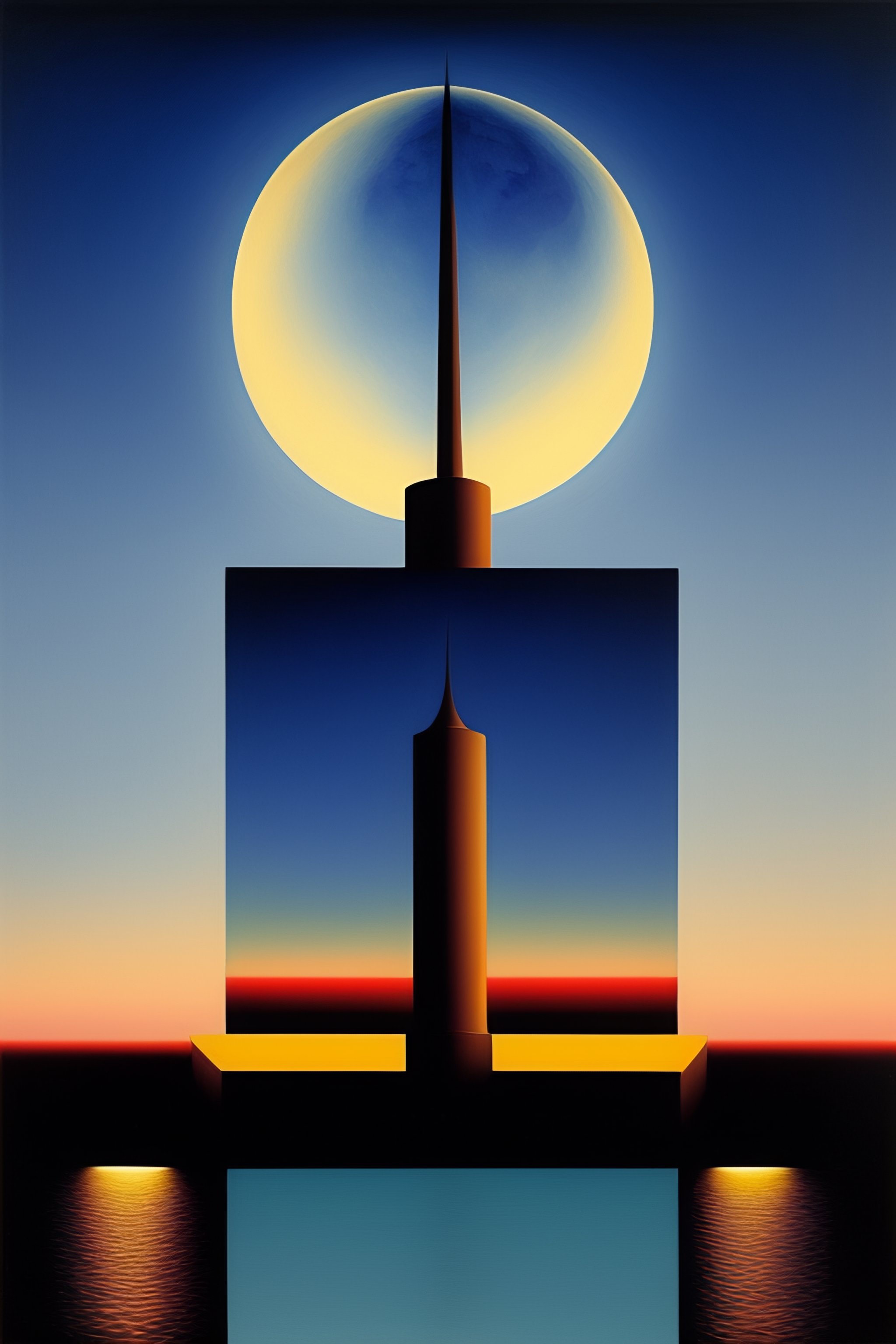 Lexica - Full moon in the night’s sky, positioned between two large ...