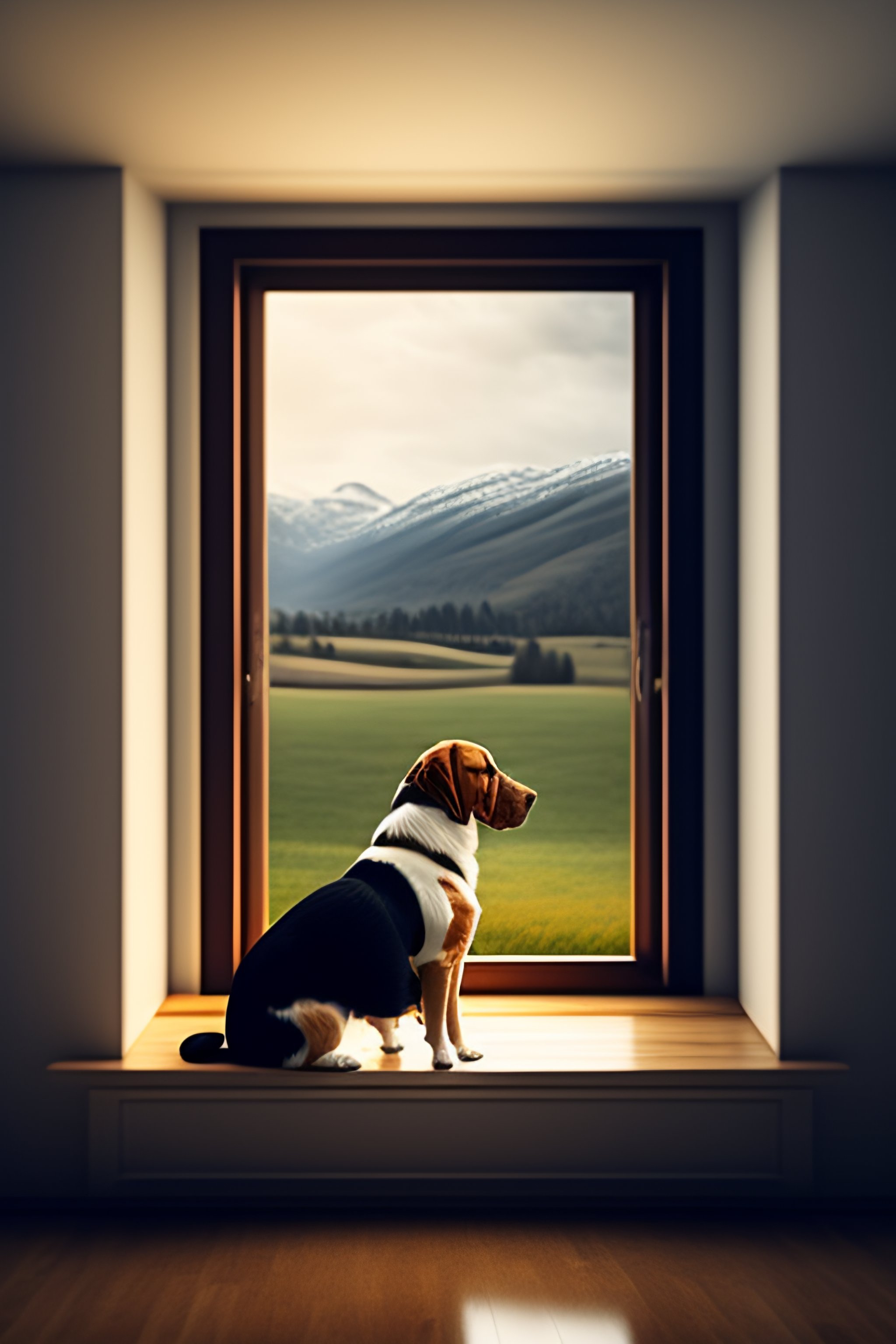 Lexica - A dog looking out a window