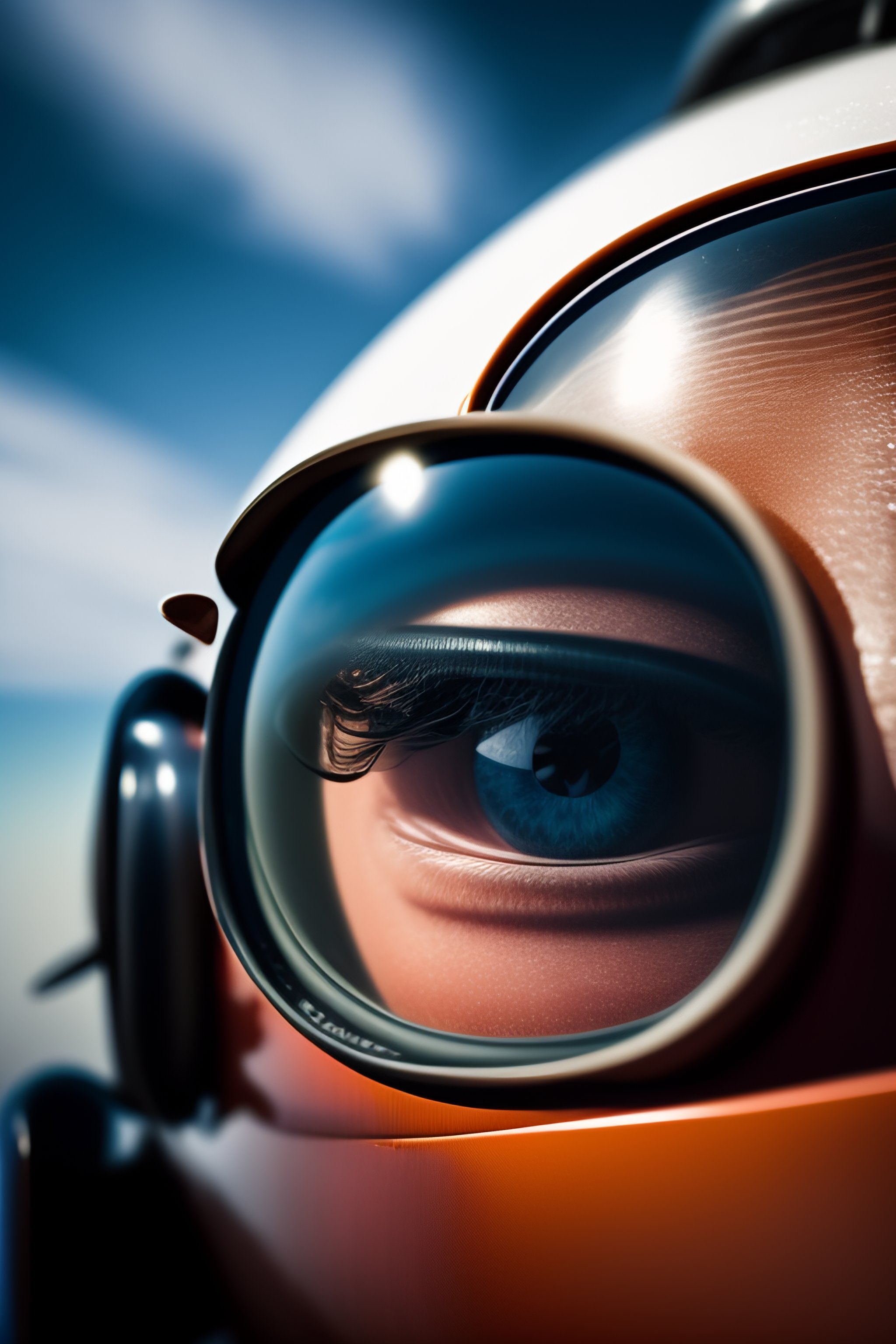 Lexica - 2ww airplane pilot with camera lenses in his eyes
