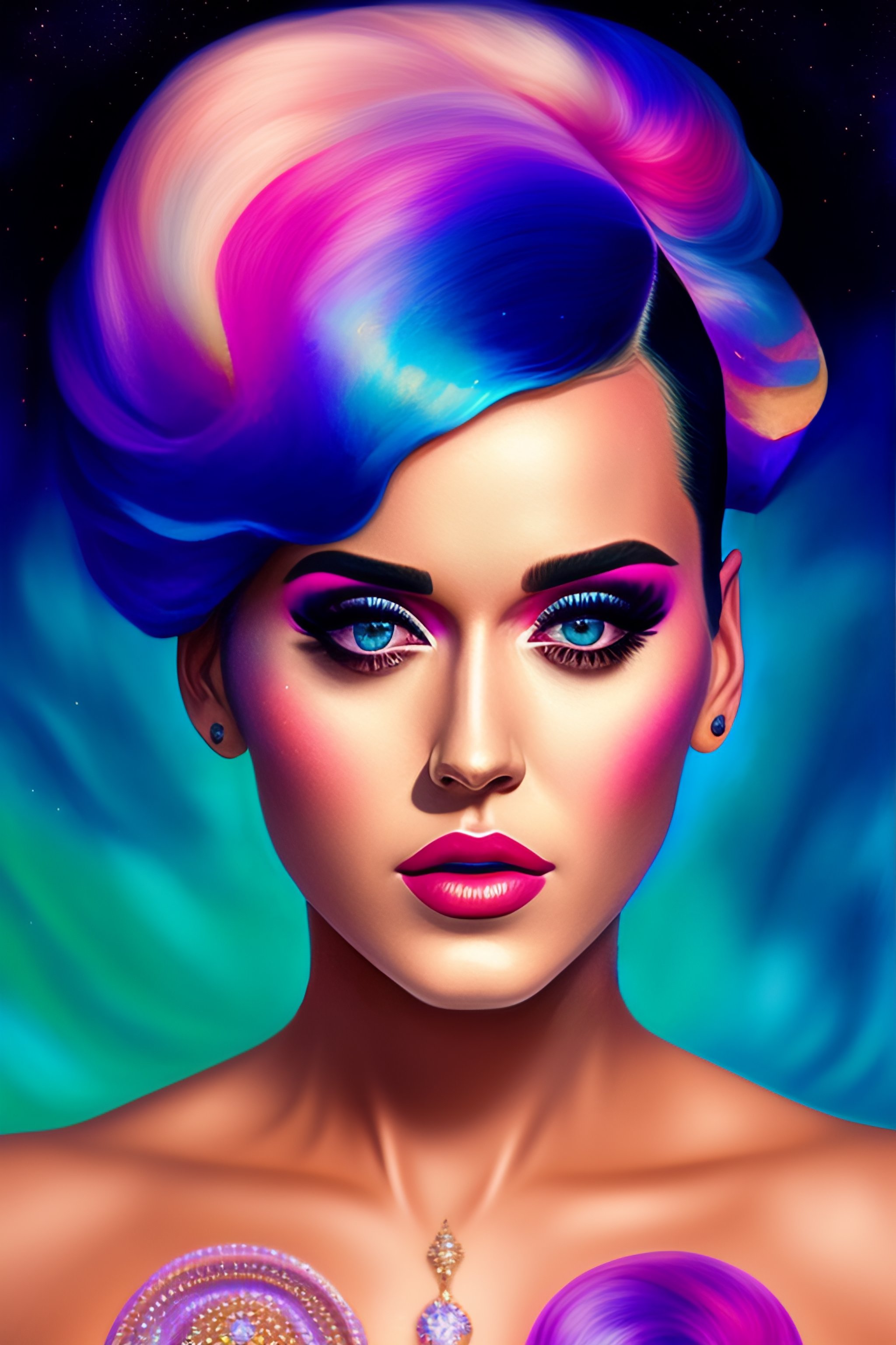 Lexica - Katy perry detailed face, You are the universe experiencing ...
