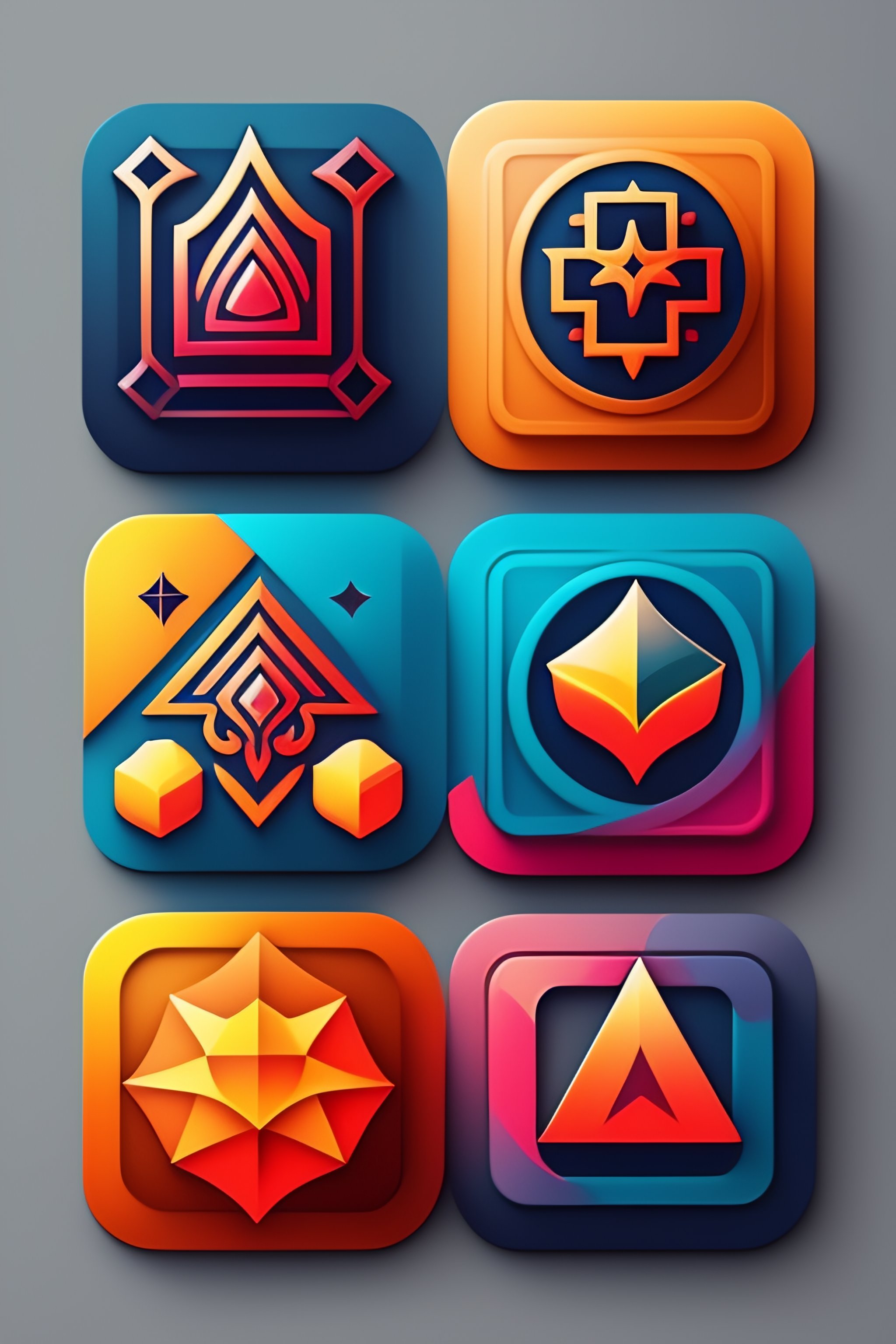 Lexica - Icon set, magic themed, flat background, behance