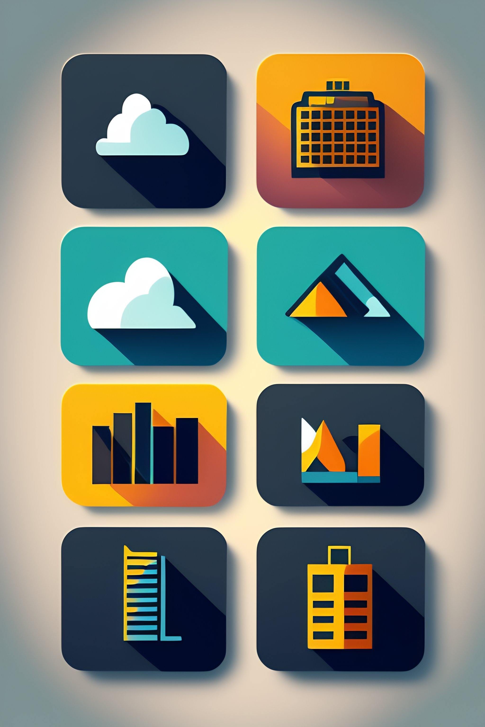 Lexica - A set of icons designed by banksy, flat design, clean background