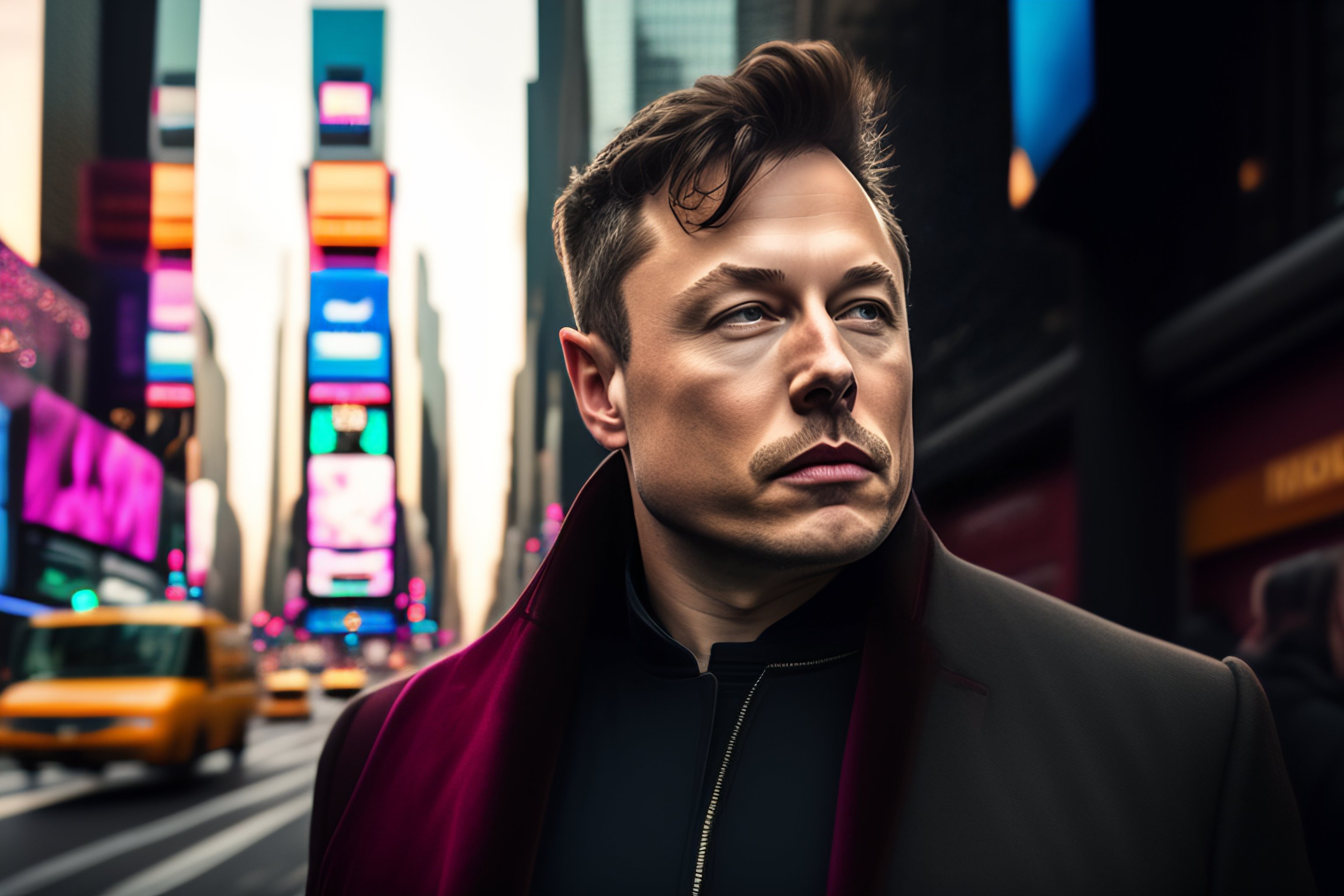 Lexica - Elon Musk at times square, casual clothing, today's featured ...